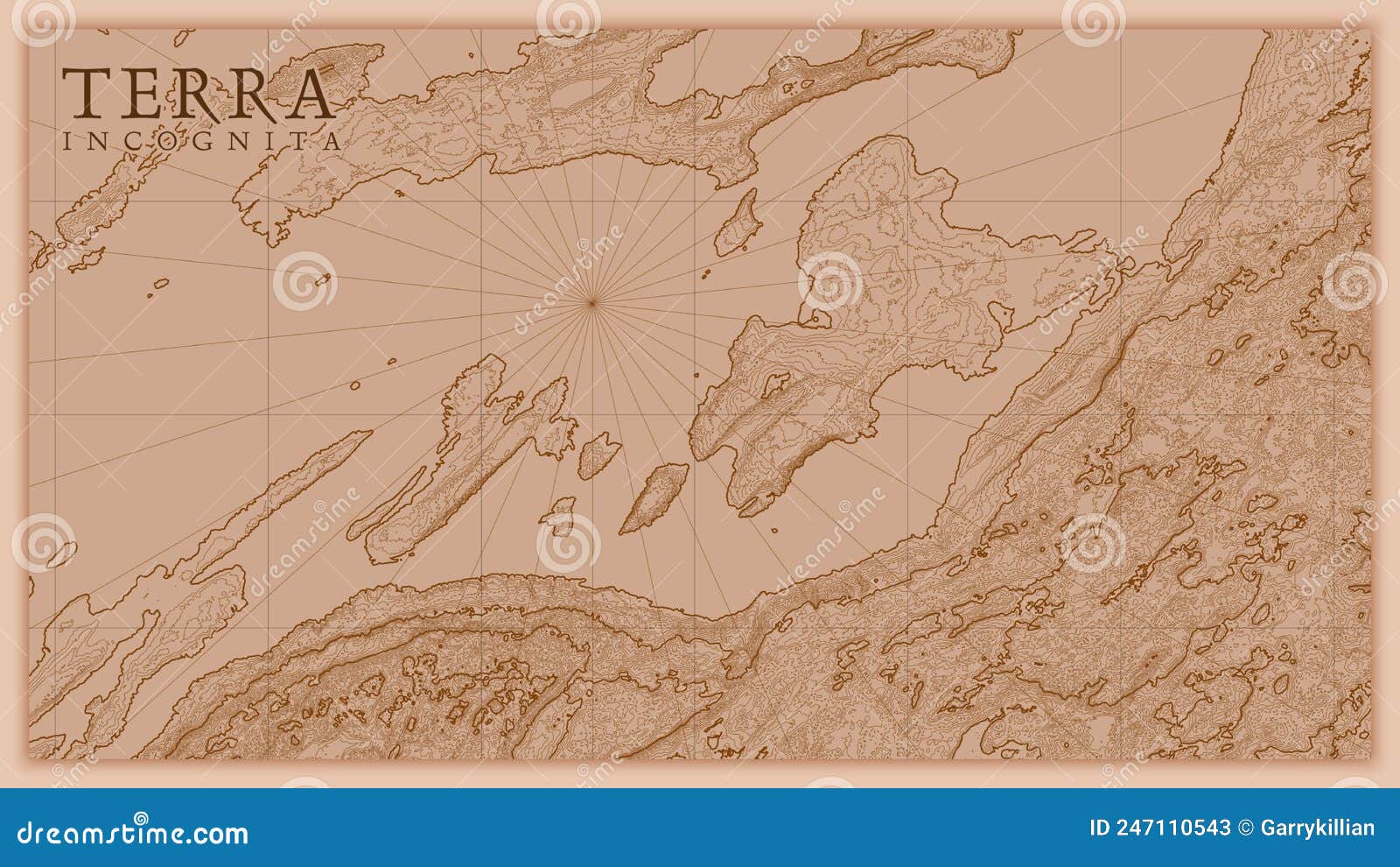 Ancient Abstract Earth Relief Old Map. Generated Conceptual Vector ...