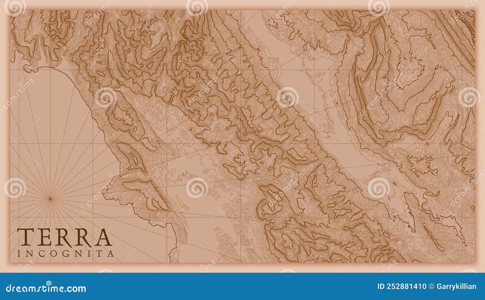 Ancient Abstract Earth Relief Old Map. Generated Conceptual Vector ...