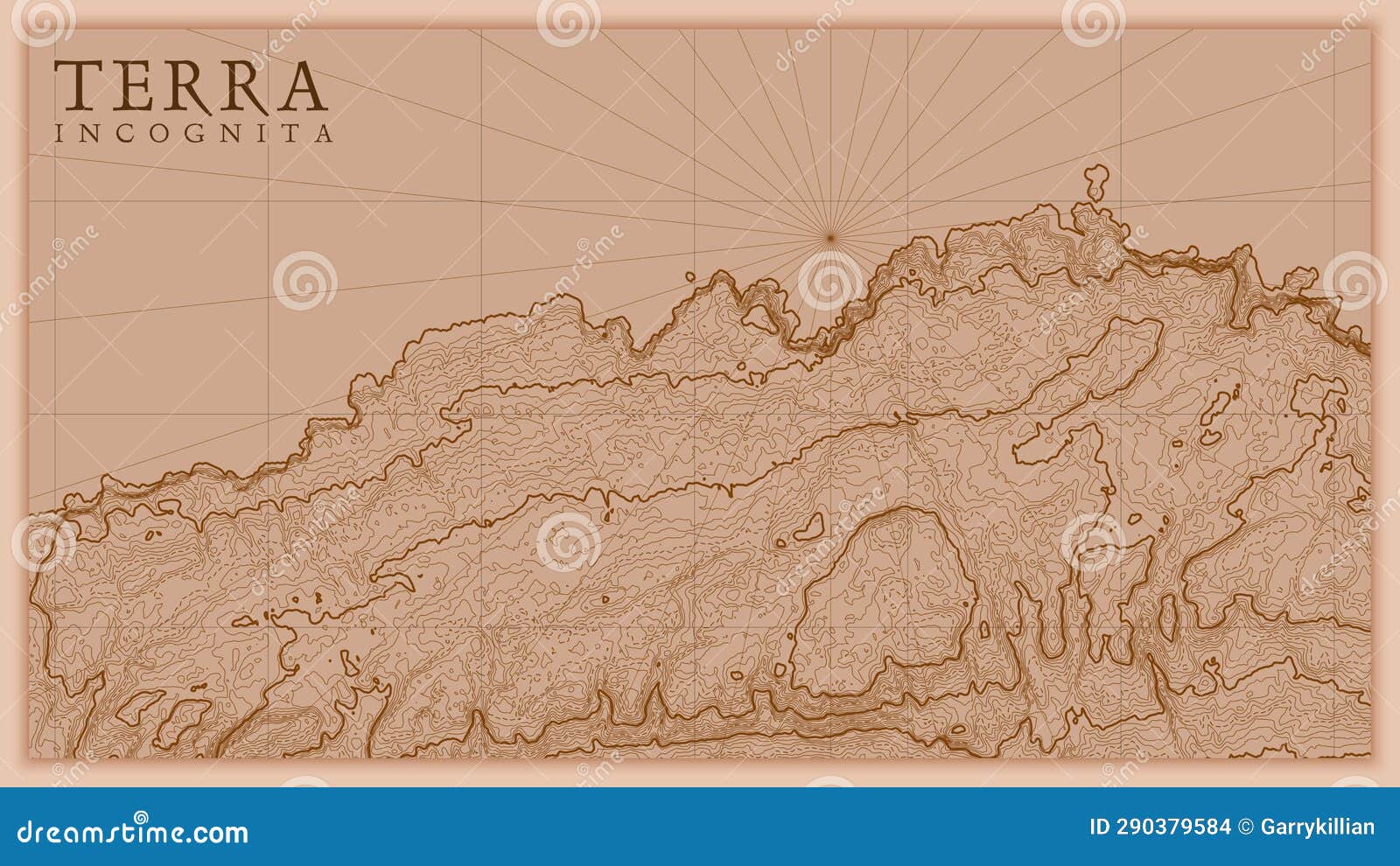 Ancient Abstract Earth Relief Old Map. Generated Conceptual Vector ...