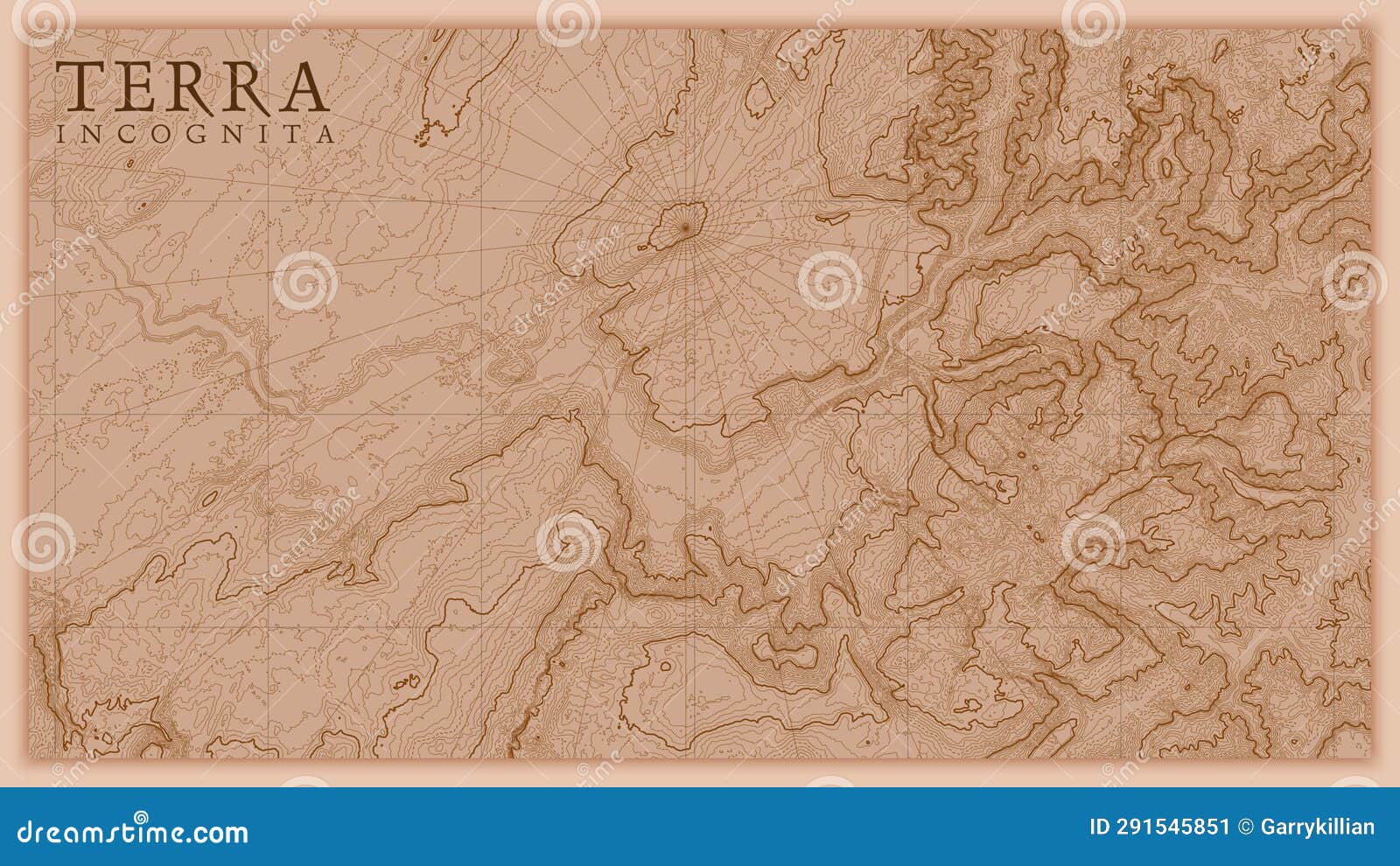 Ancient Abstract Earth Relief Old Map. Generated Conceptual Vector ...