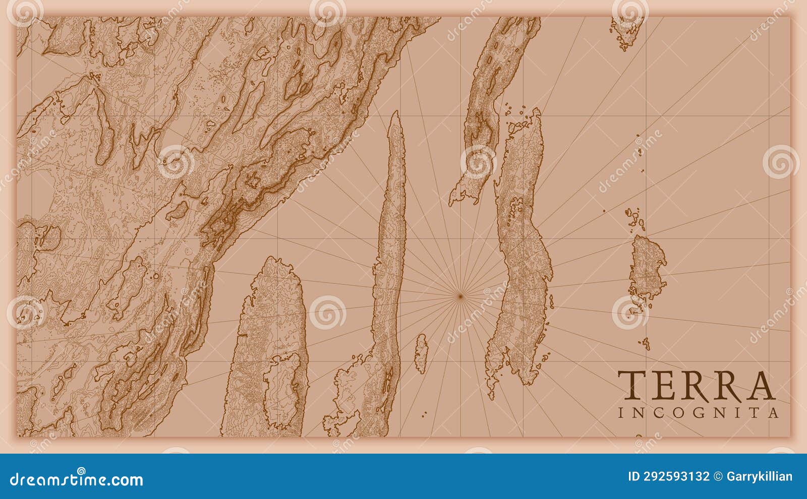 Ancient Abstract Earth Relief Old Map. Generated Conceptual Vector ...