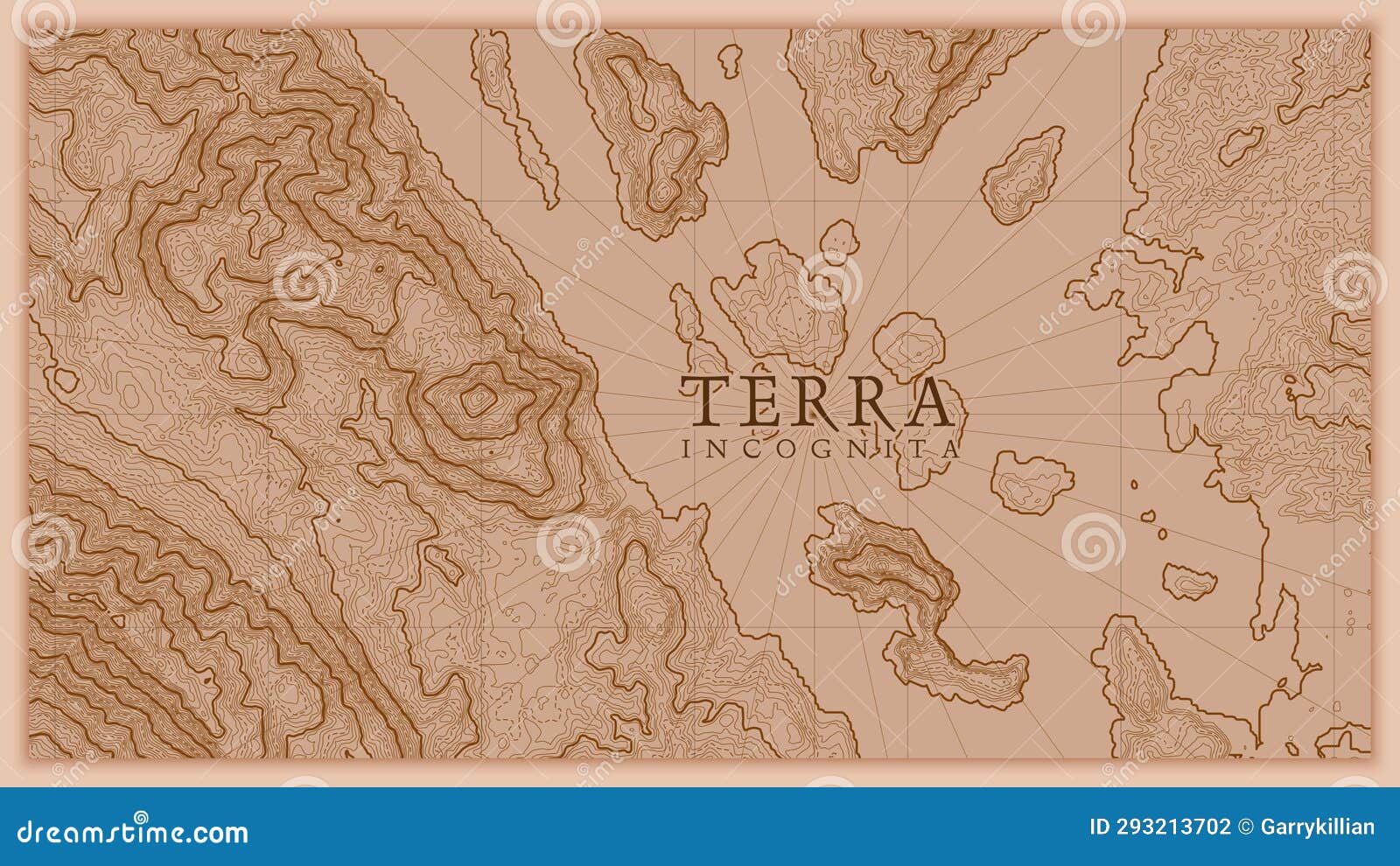Ancient Abstract Earth Relief Old Map. Generated Conceptual Vector ...