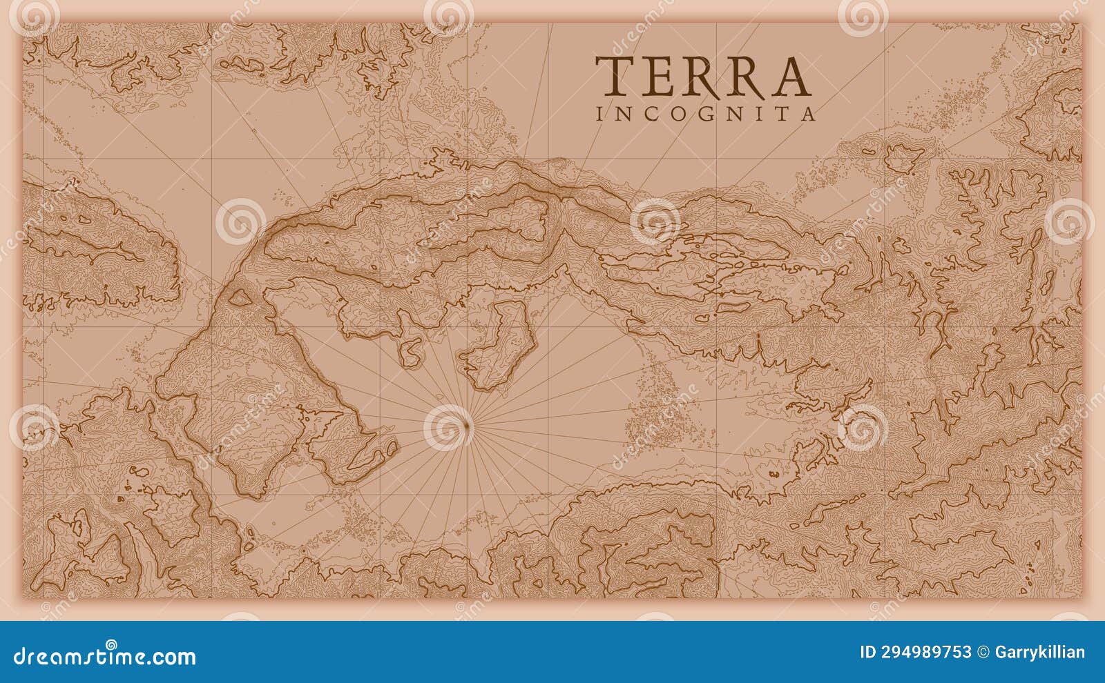 Ancient Abstract Earth Relief Old Map. Generated Conceptual Vector ...