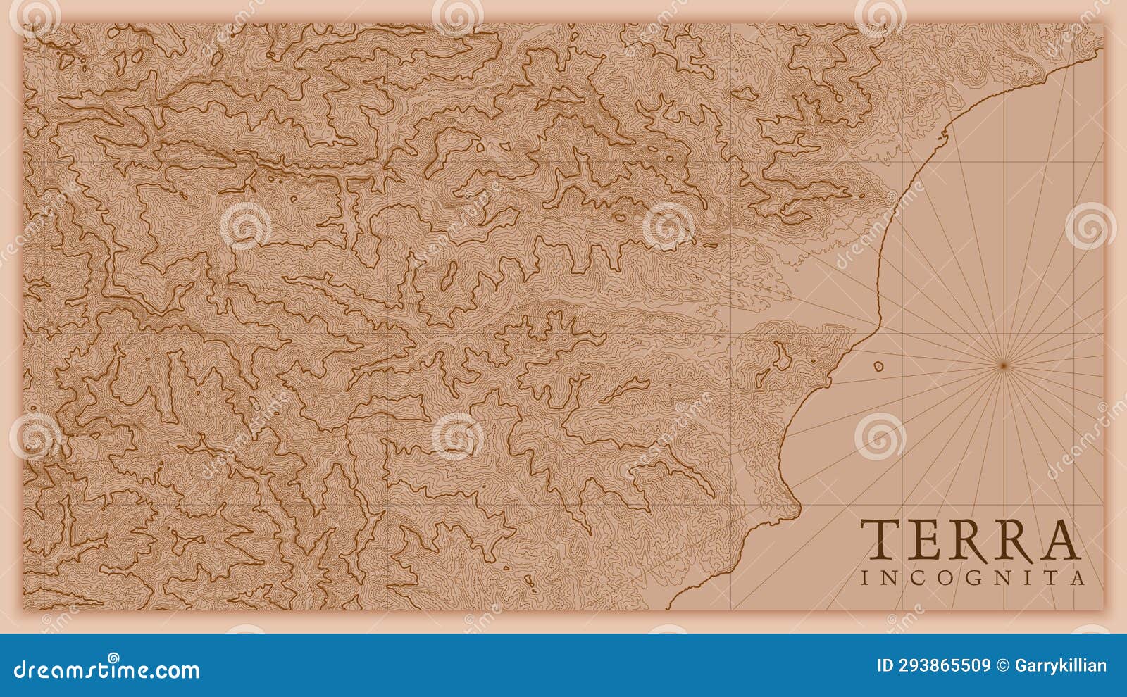 Ancient Abstract Earth Relief Old Map. Generated Conceptual Vector ...
