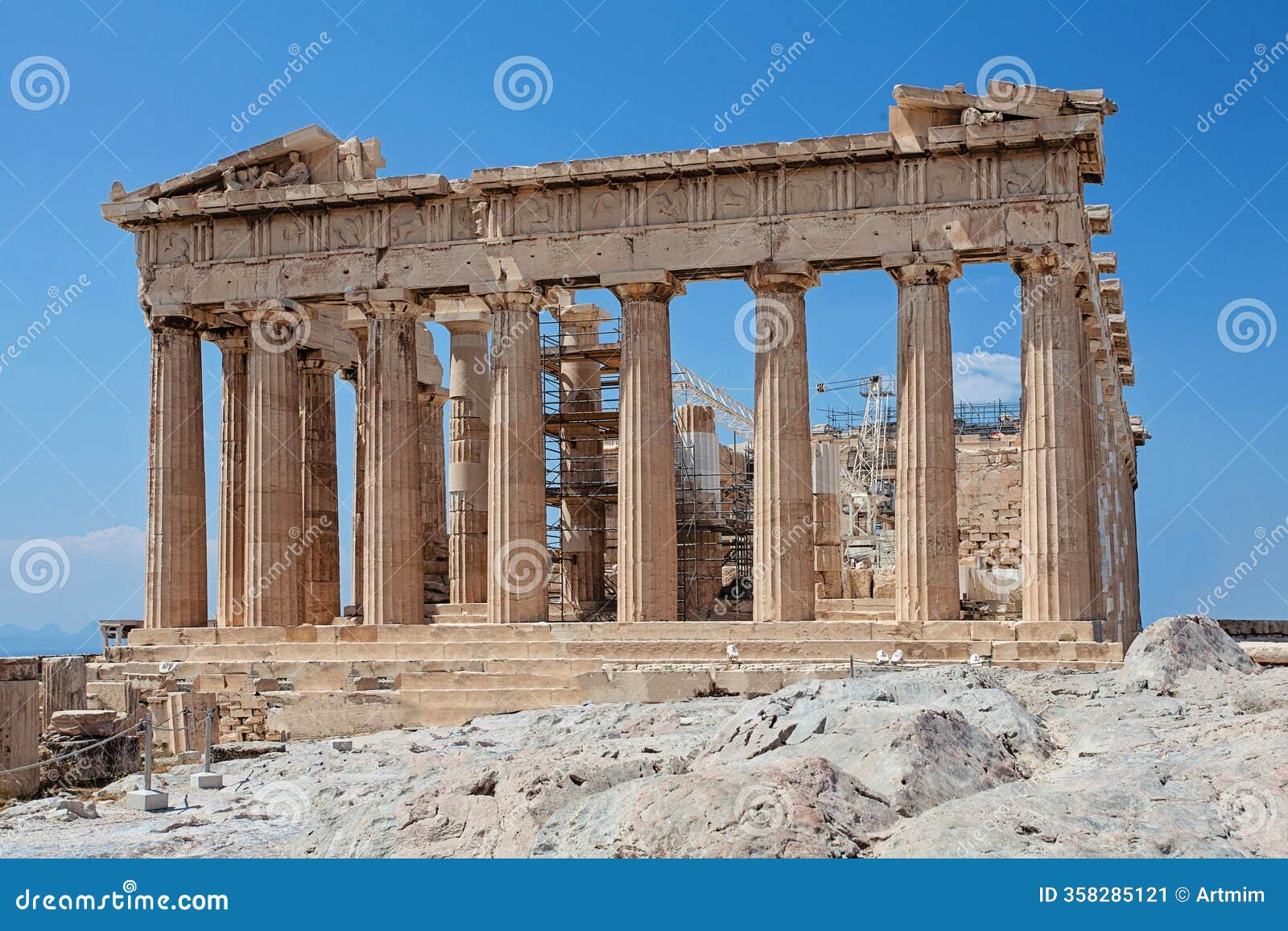 Ancient Acropolis Parthenon Temple, Athens, Greece Stock Image - Image ...