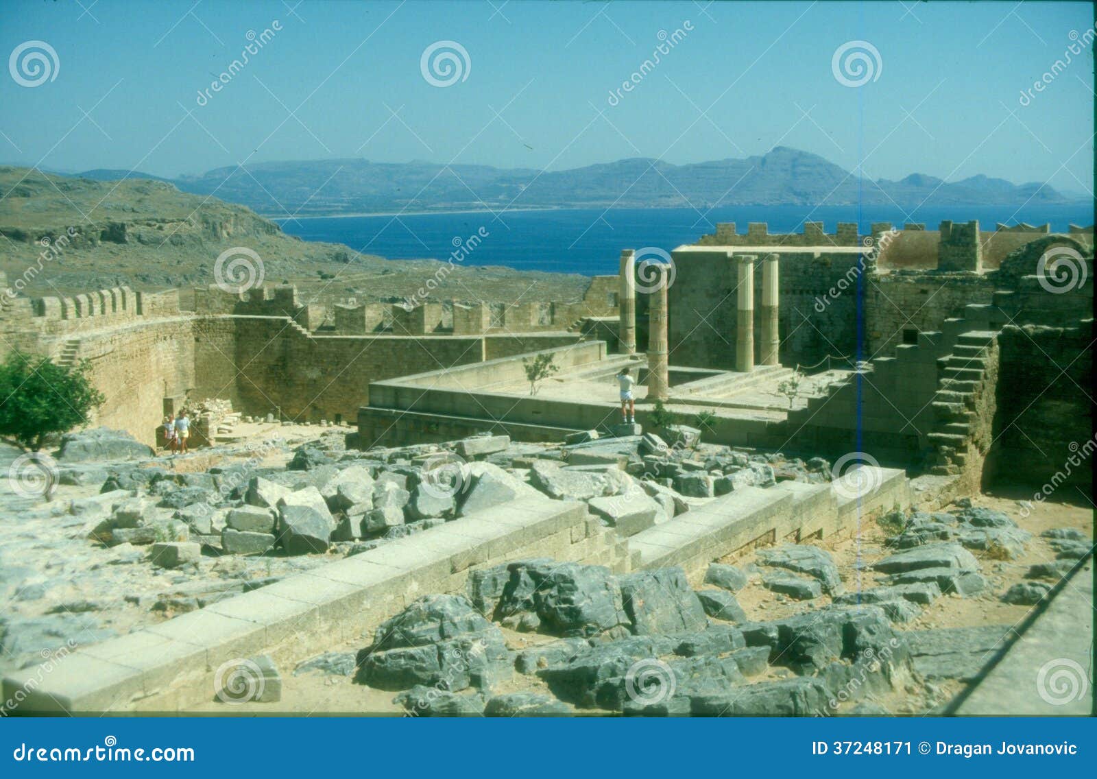 Ancient Acropolis in Rhodes. Lindos City Editorial Photo - Image of ...