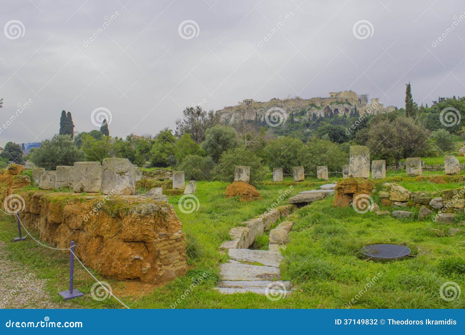 Ancient agora stock photo. Image of color, exterior, facade - 37149832