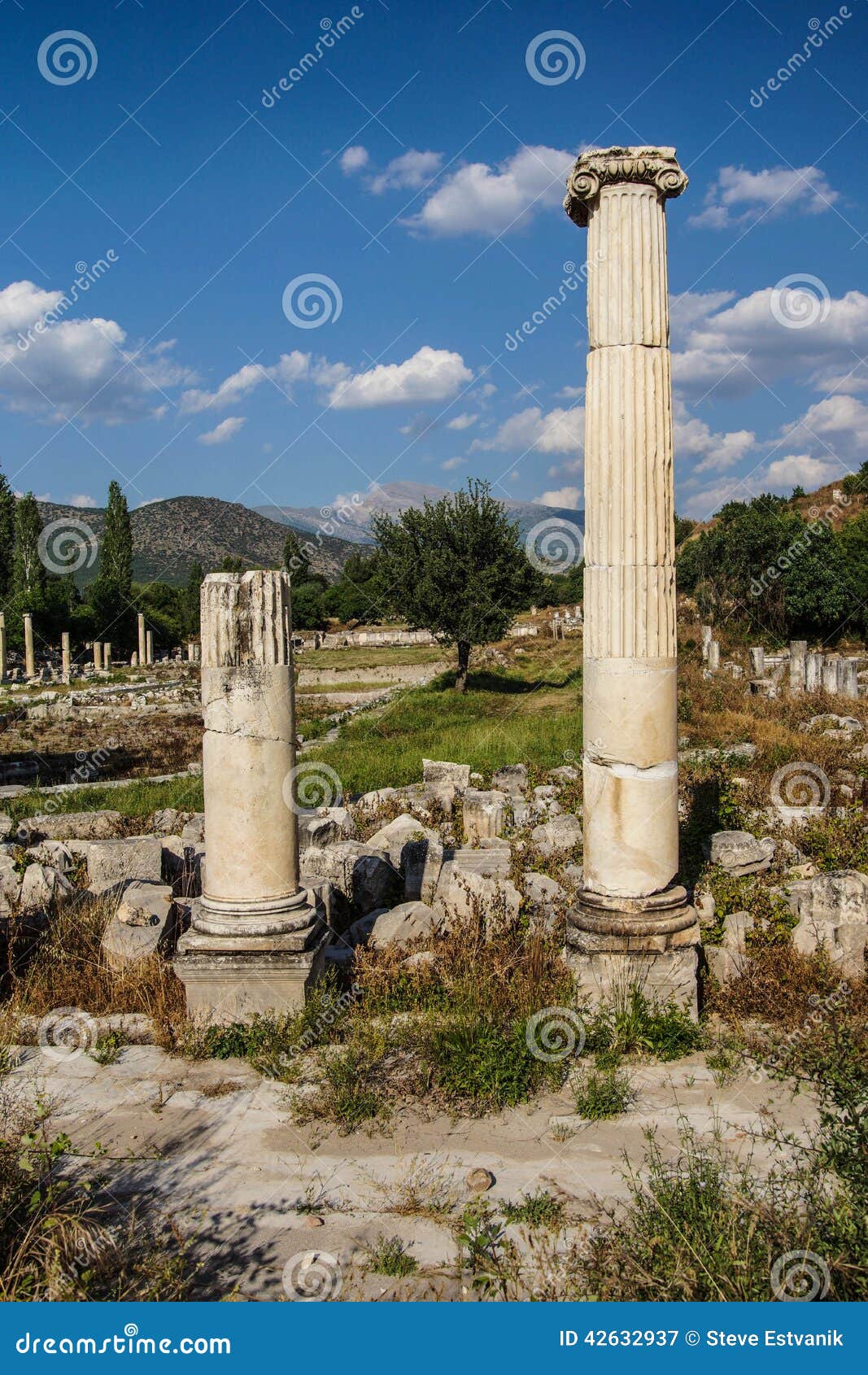 Dorian Columns Of Temple Of Heracles Sicily Stock Image | CartoonDealer ...