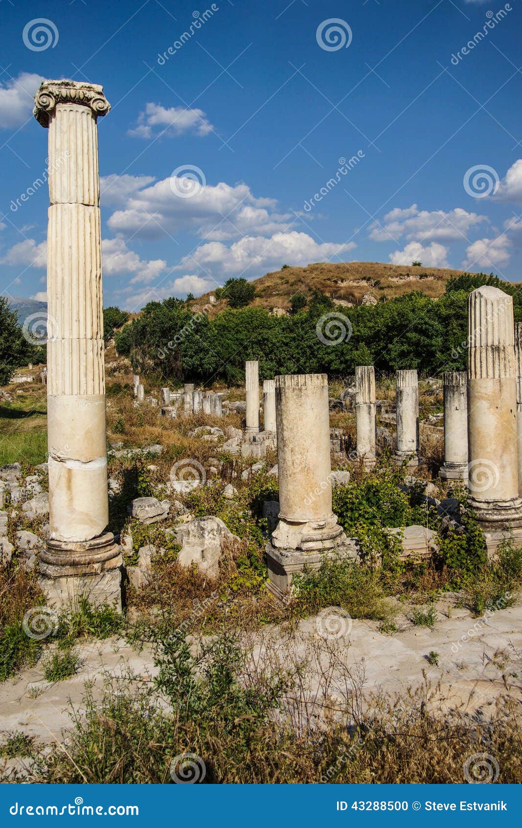 Ancient Agora with Dorian Columns Stock Photo - Image of dorian ...