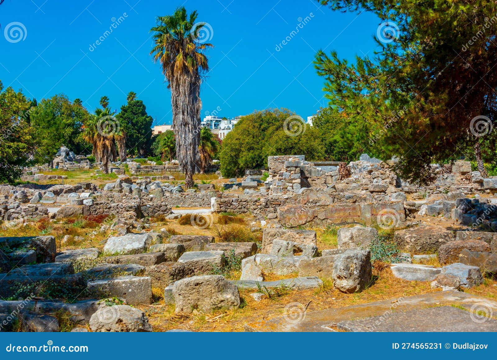Ancient Agora at Greek Island Kos Stock Image - Image of shrine ...