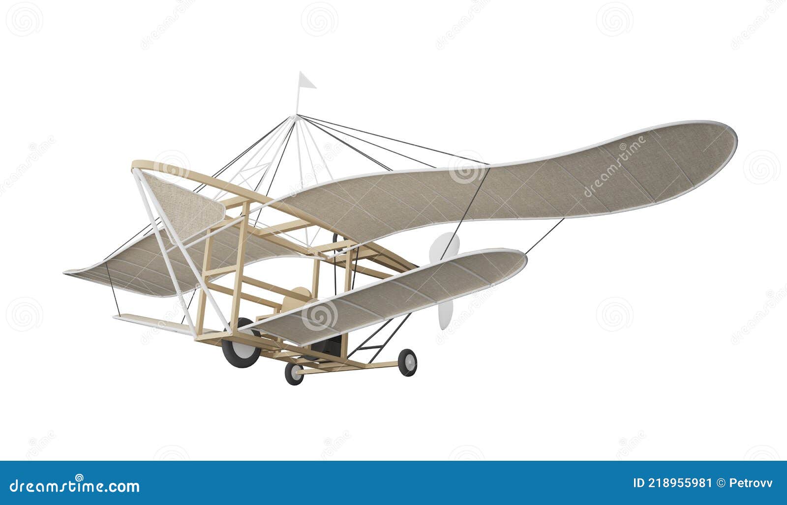 Ancient Aircraft Model Isolated on White Stock Illustration ...