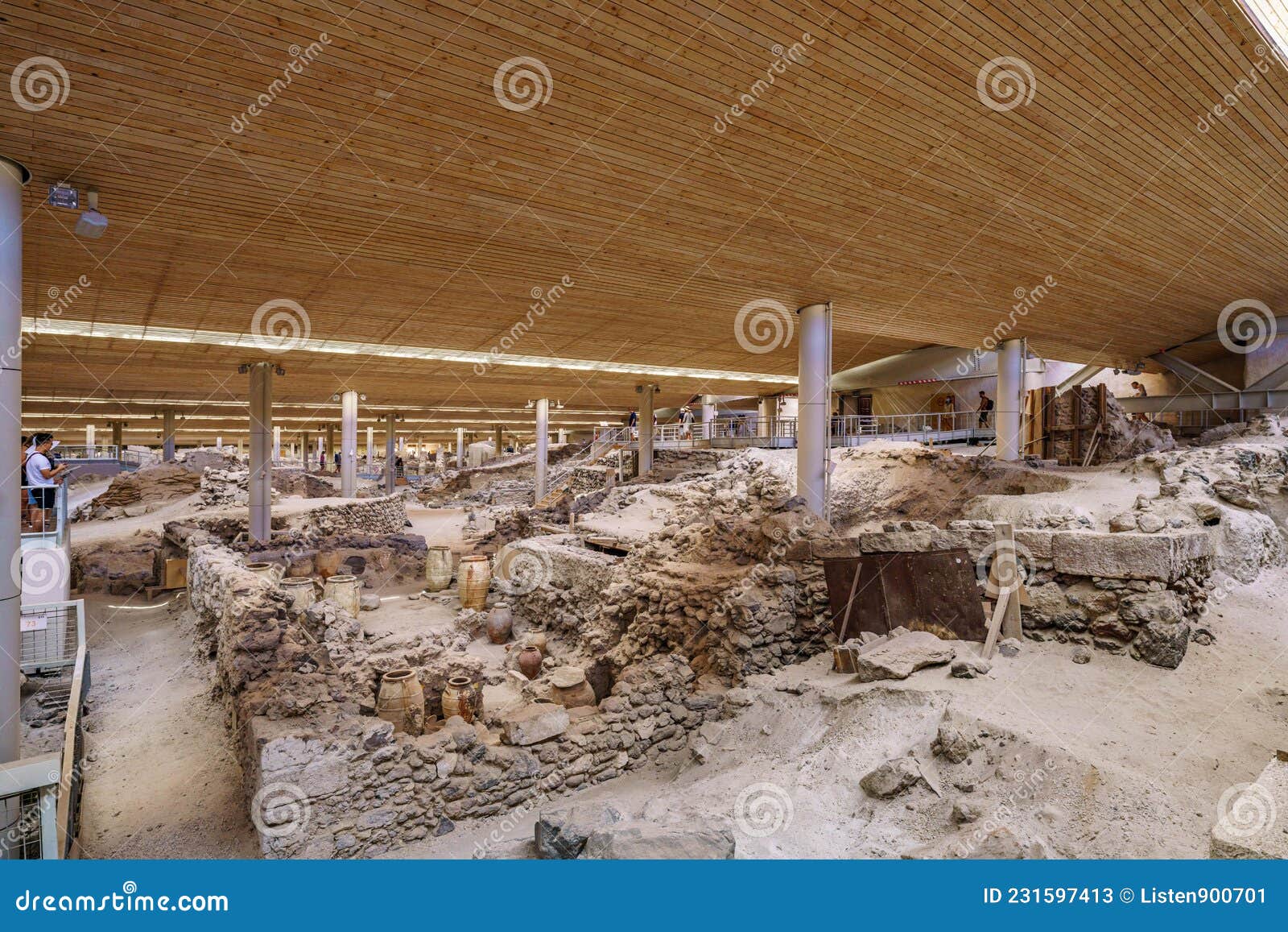 The Ancient Akrotiri at Santorini, Greece Editorial Stock Photo - Image ...