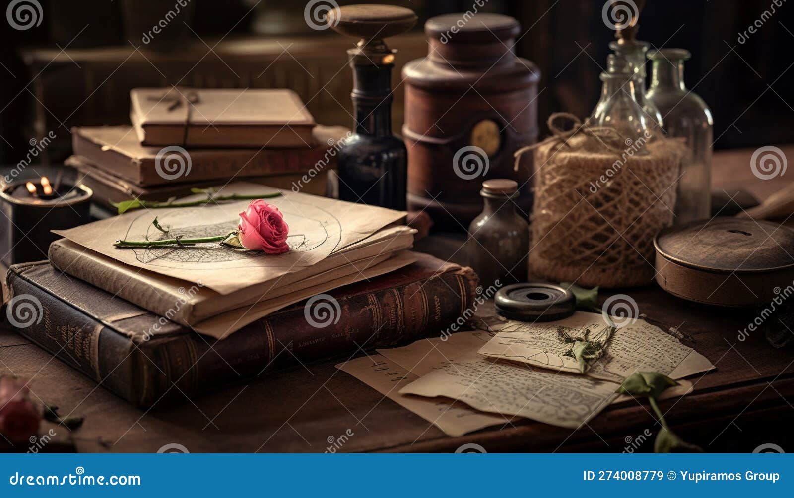Ancient Alchemy Book, Spooky Still Life Composition Generated by AI ...