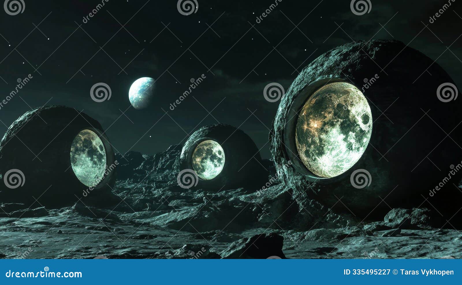 Mysterious Alien Structures with Glowing Symbols on the Dark Side of ...