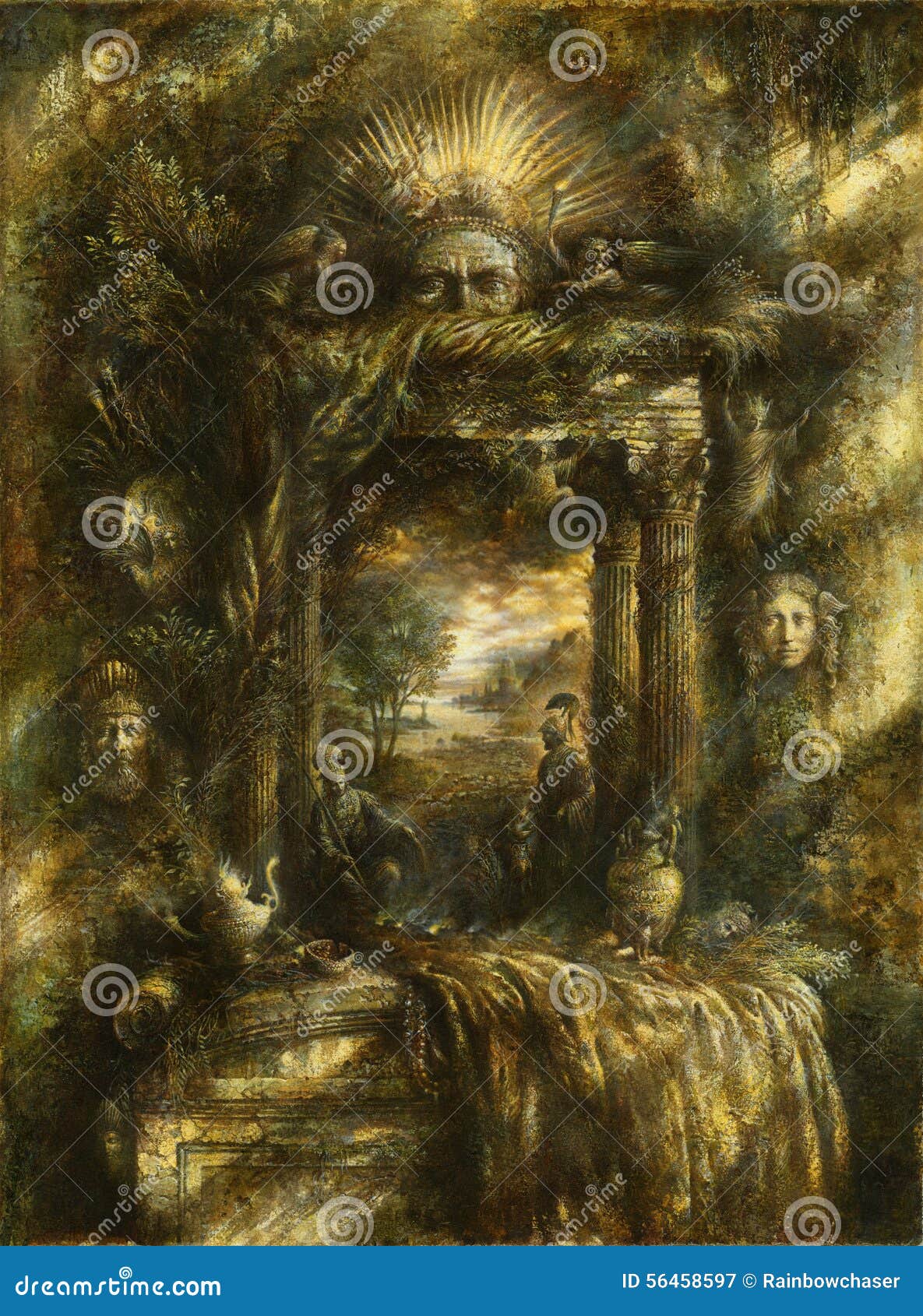 Ancient allegory stock illustration. Illustration of fold - 56458597