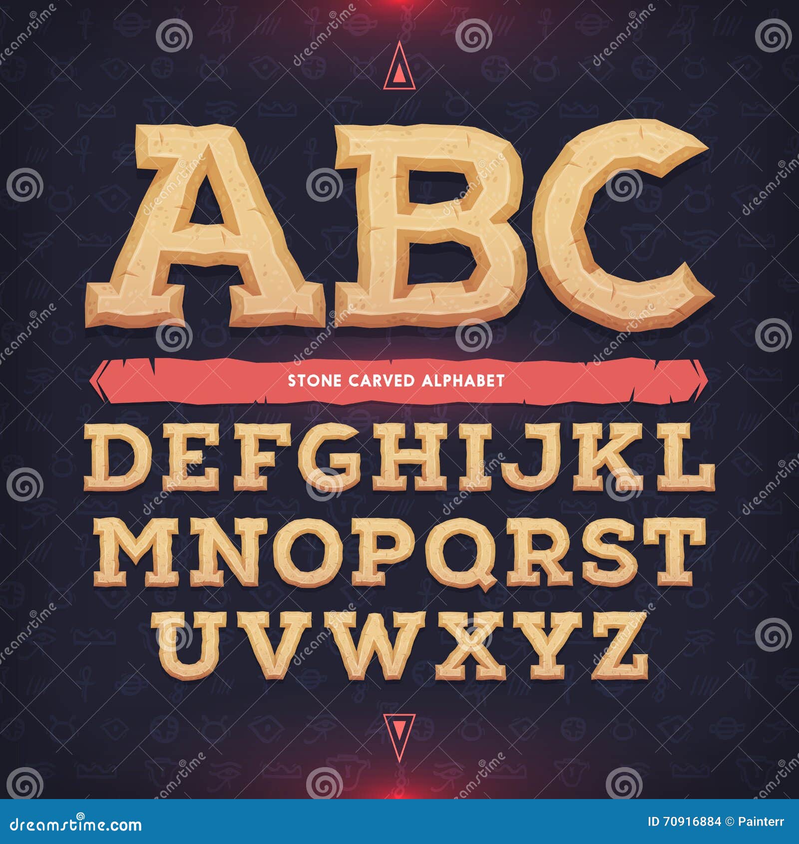 Ancient Alphabet Seamless Texture. Letters And Numbers Pattern Vector ...