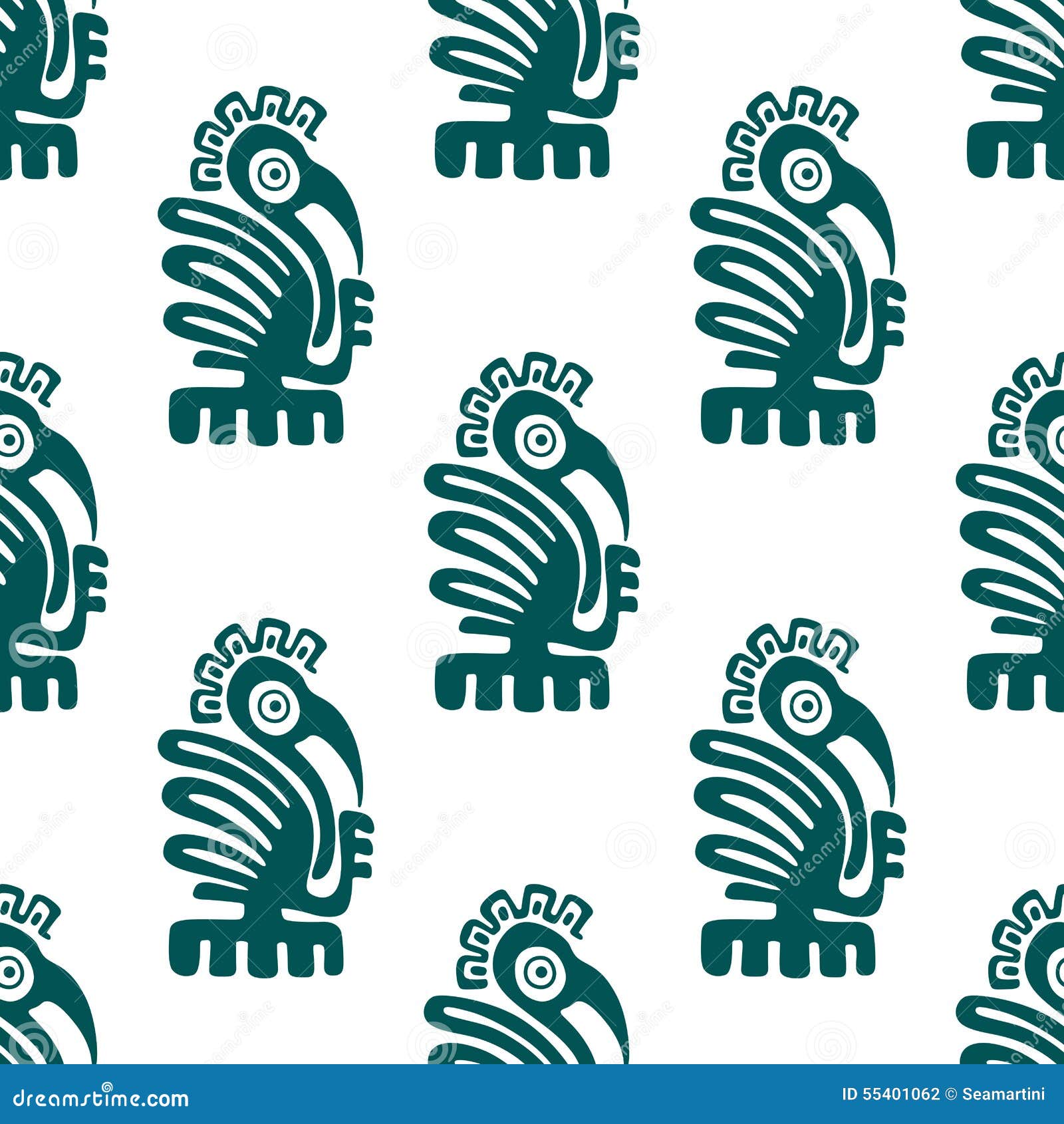 Ancient American Indian Birds Seamless Pattern Stock Vector ...
