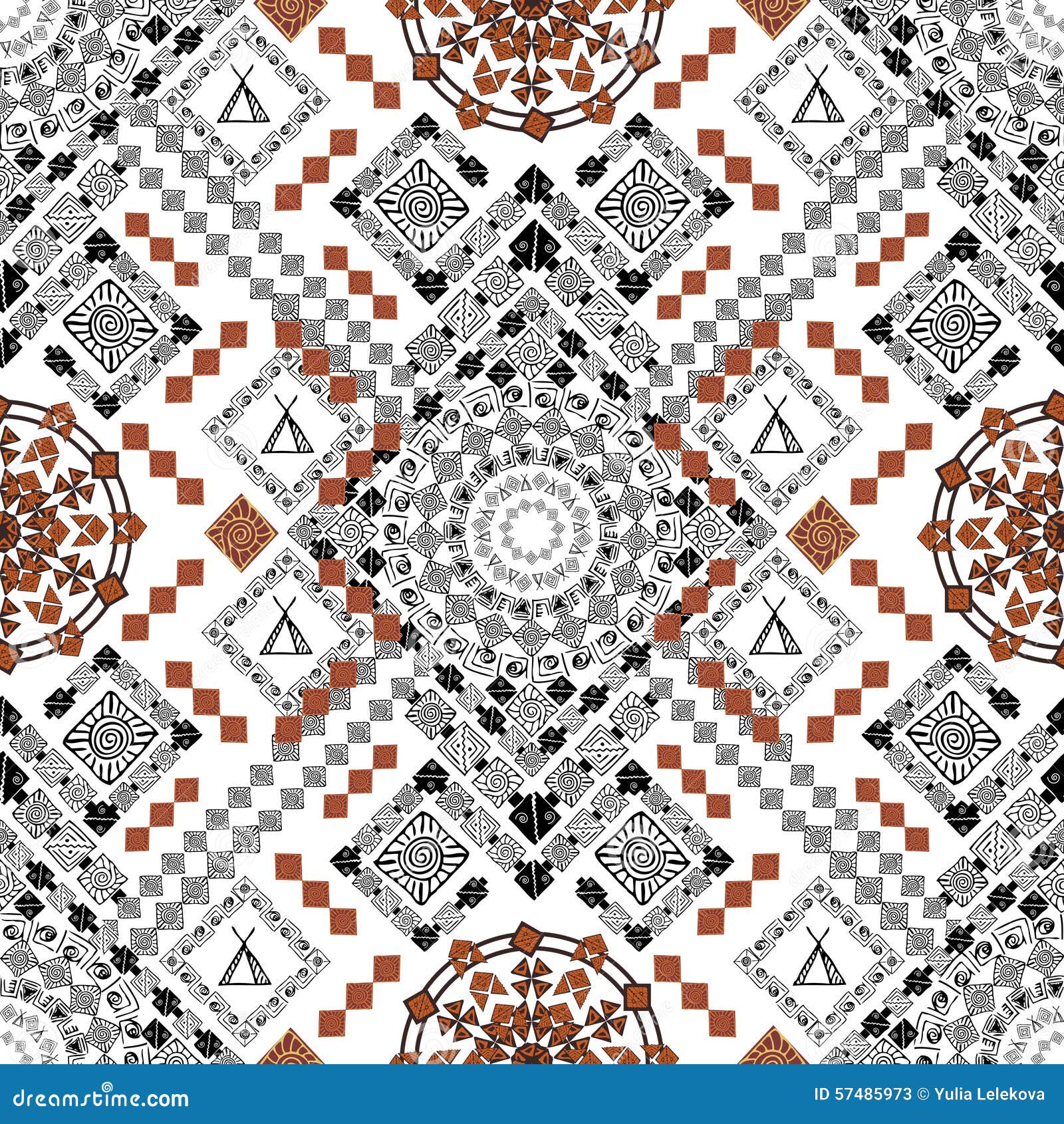 Ancient American Indian Pattern Stock Vector - Illustration of eastern ...