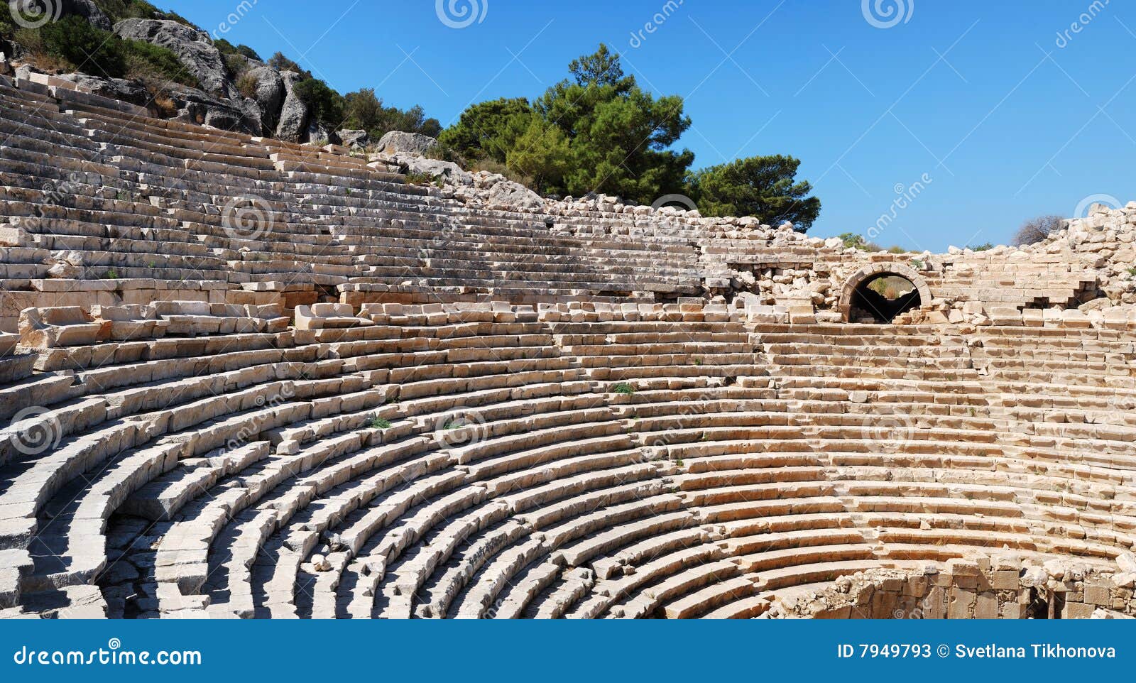 Ancient amphitheater stock image. Image of color, turkey - 7949793