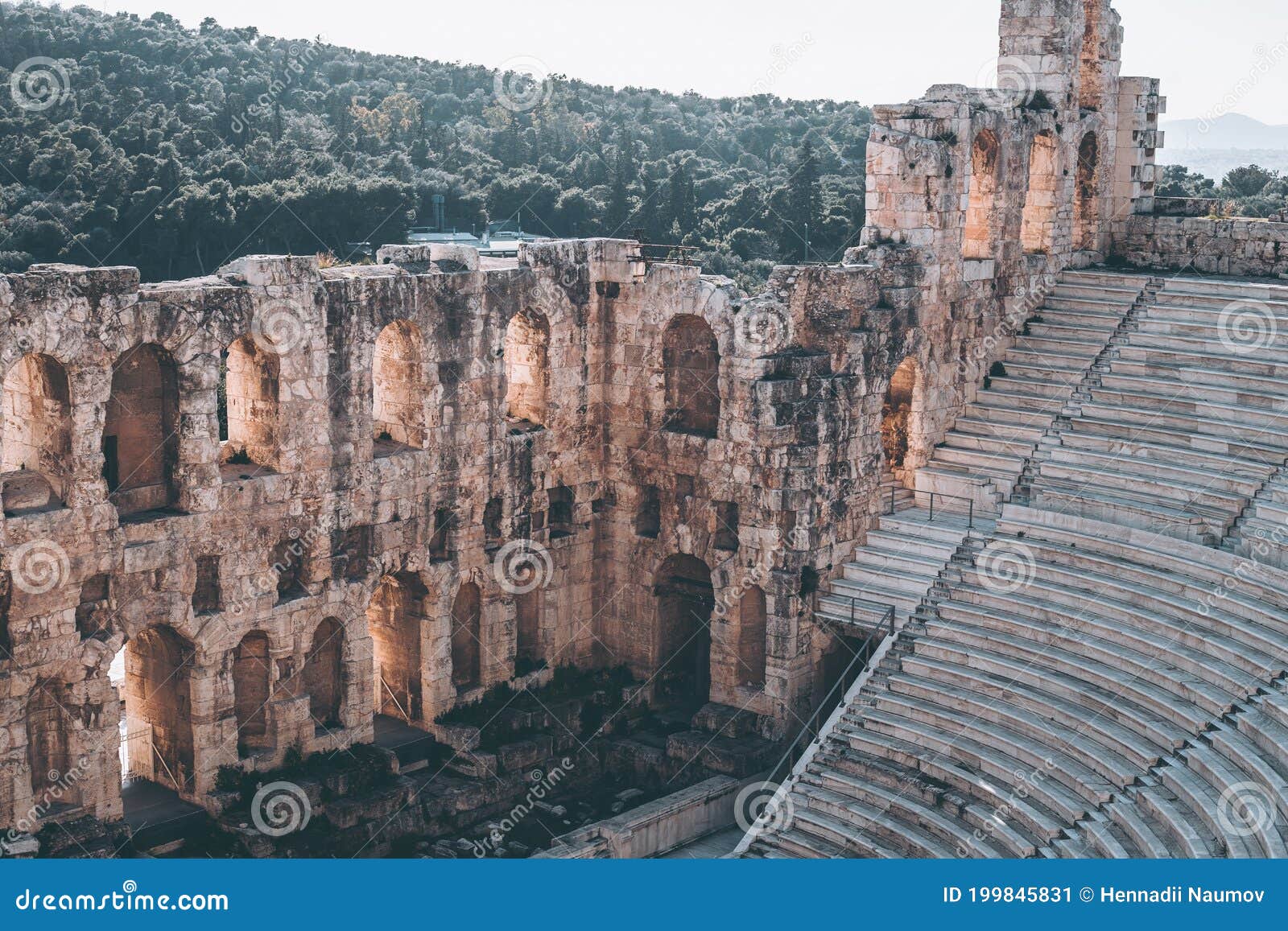Ancient Amphitheater on the Acropolis of Athens in Greece Stock Image ...