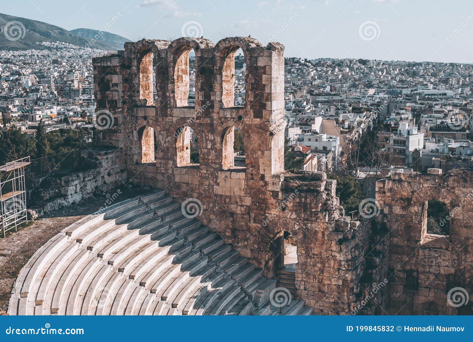 Ancient Amphitheater on the Acropolis of Athens in Greece Stock Photo ...