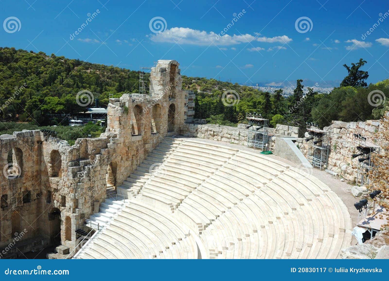 Ancient Amphitheater at Acropolis,Athens,Greece Stock Image - Image of ...