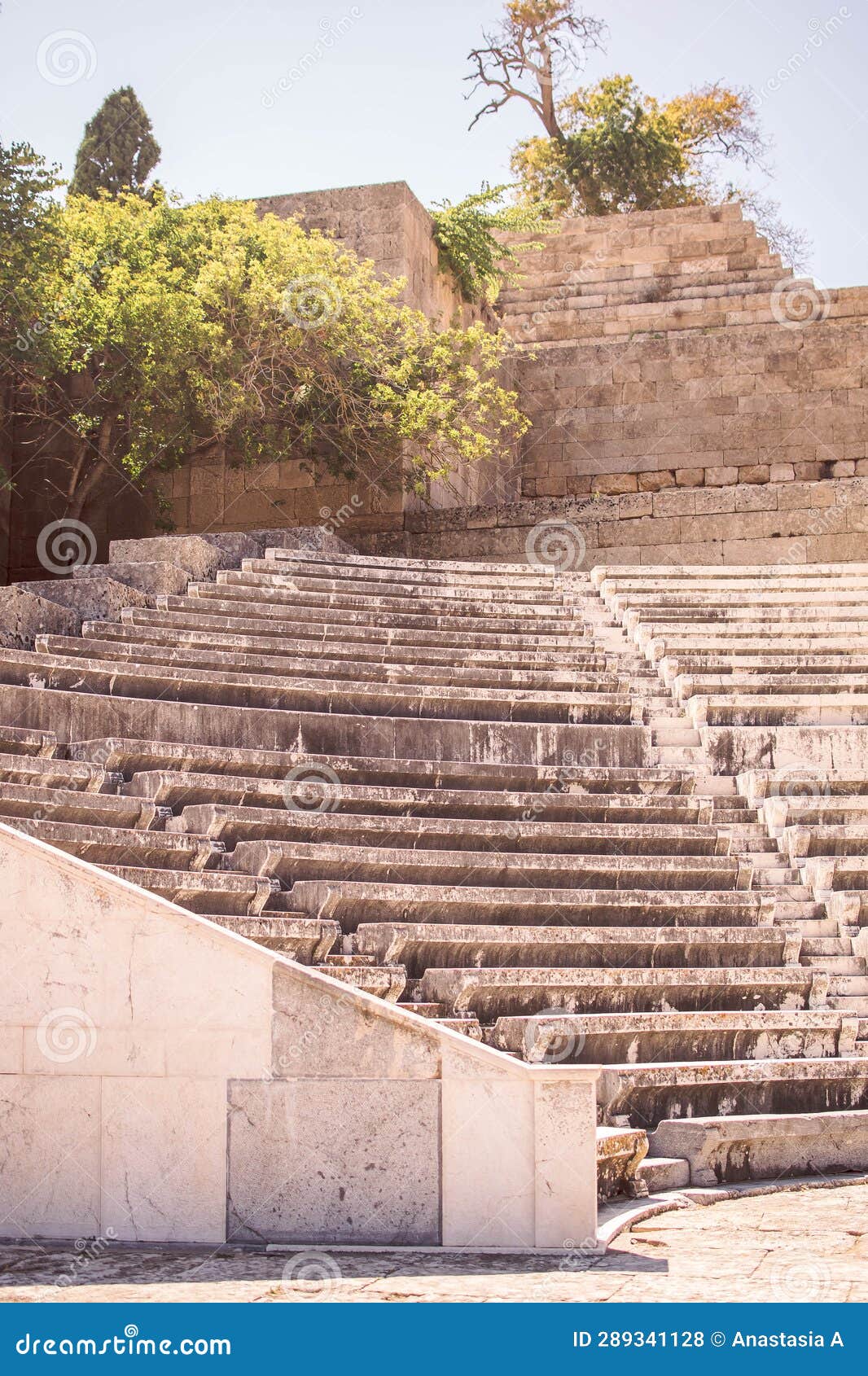 Ancient Amphitheater in Acropolis, Rhodes Stock Photo - Image of empire ...