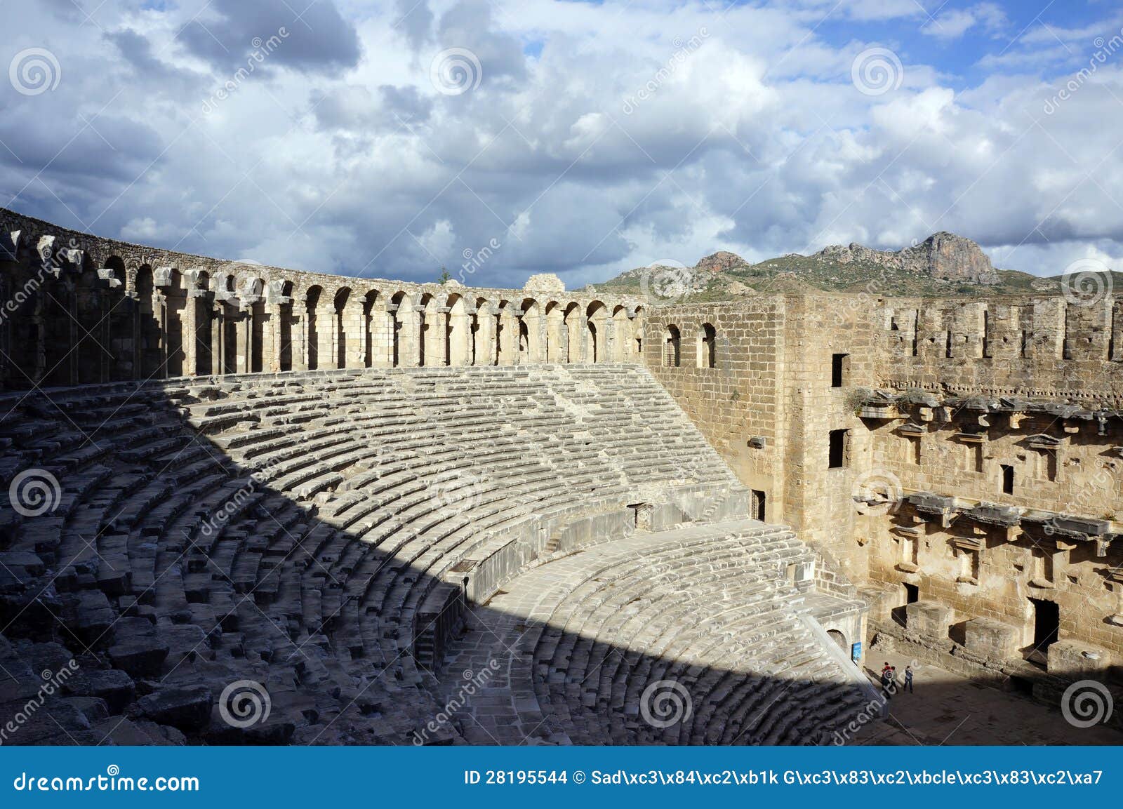 Ancient Amphitheater Aspendos Stock Photo - Image of horizontal, entry ...