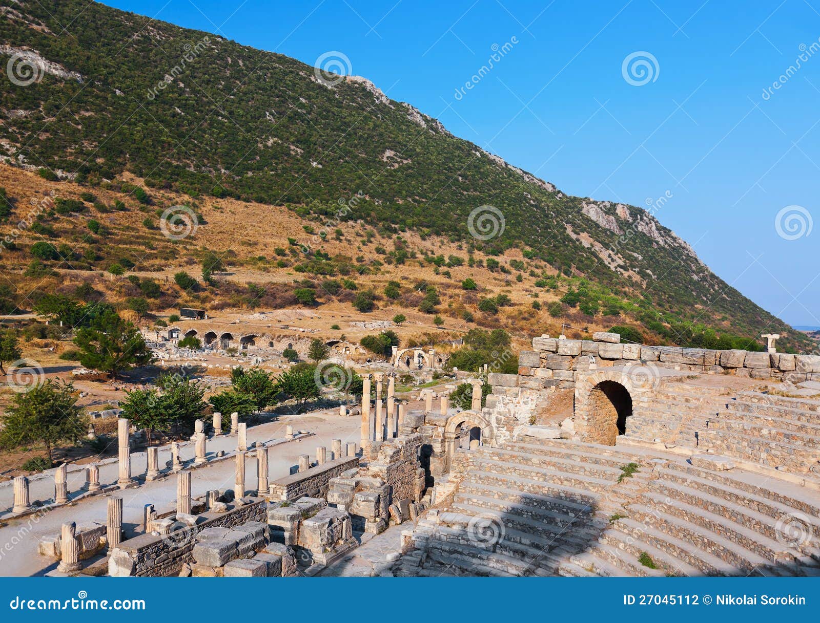 Ancient Amphitheater In Ephesus Turkey Stock Photo - Image of gates ...