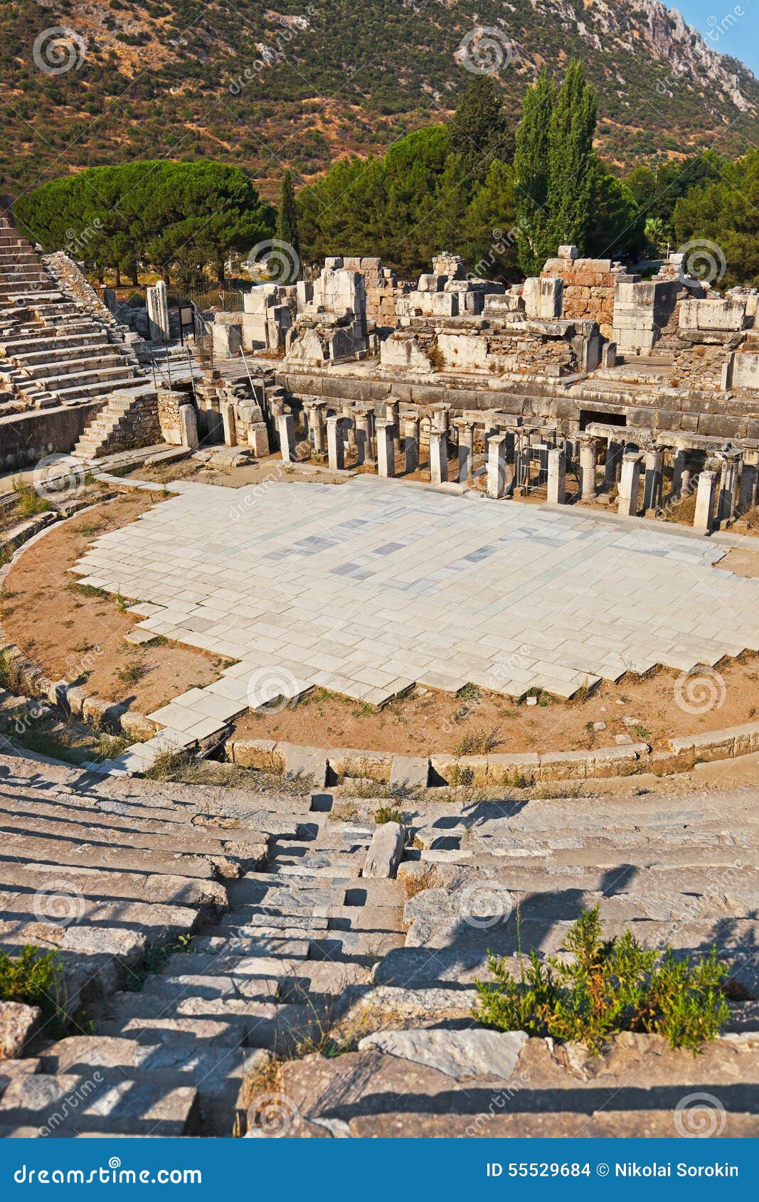 Ancient Amphitheater in Ephesus Turkey Stock Photo - Image of ...