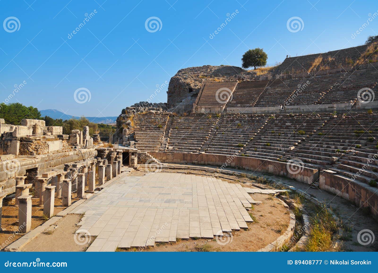 Ancient Amphitheater in Ephesus Turkey Stock Image - Image of nature ...