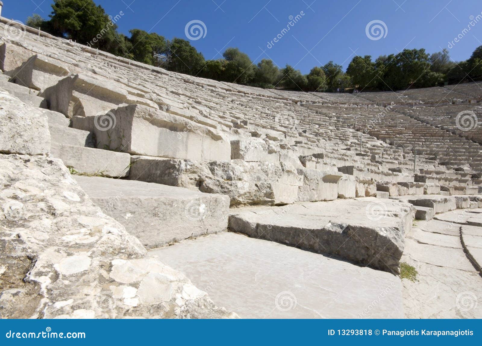 Ancient Amphitheater of Epidaurus at Greece Stock Photo - Image of ...