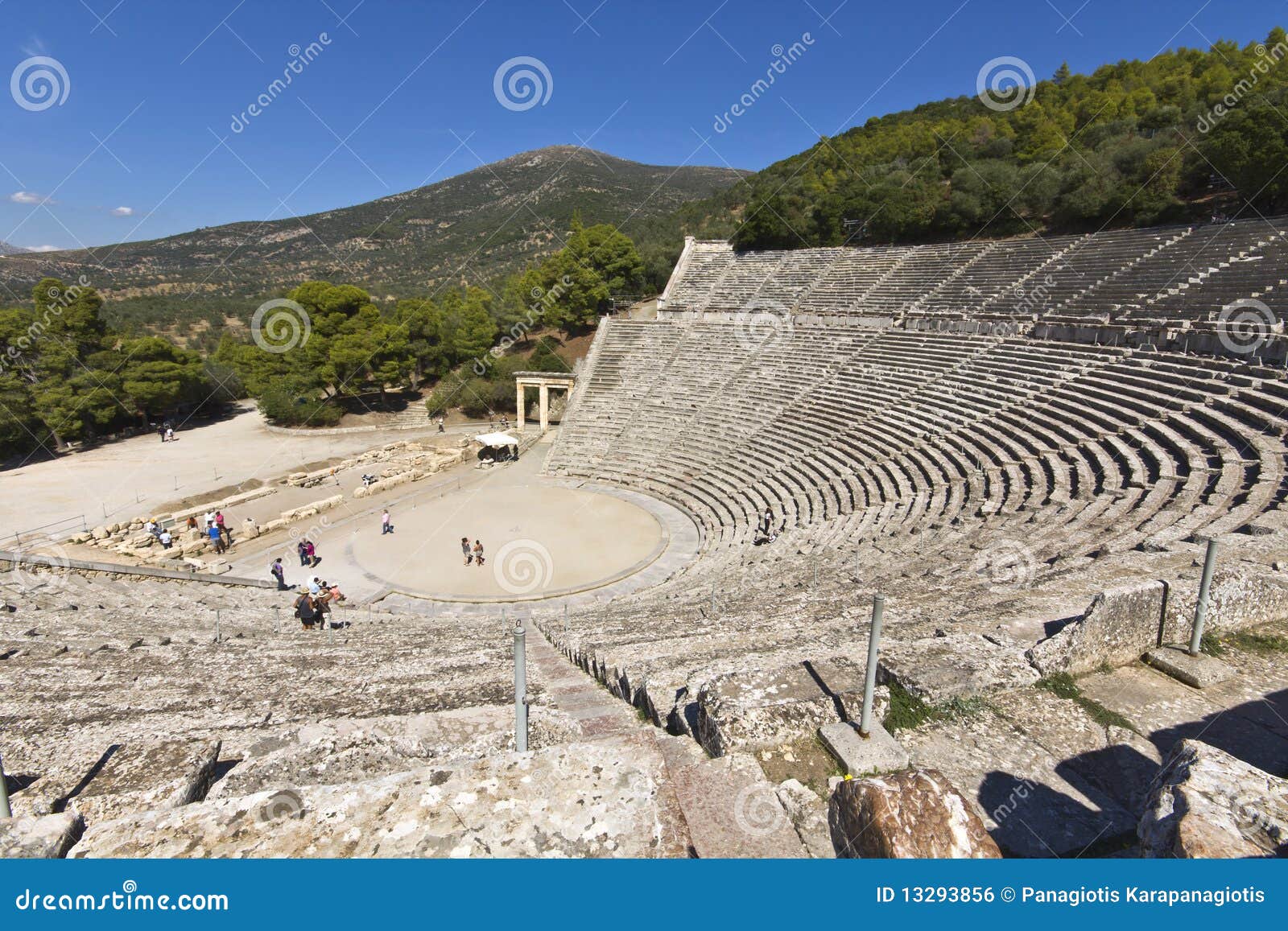 Ancient Amphitheater of Epidaurus at Greece Stock Photo - Image of ...