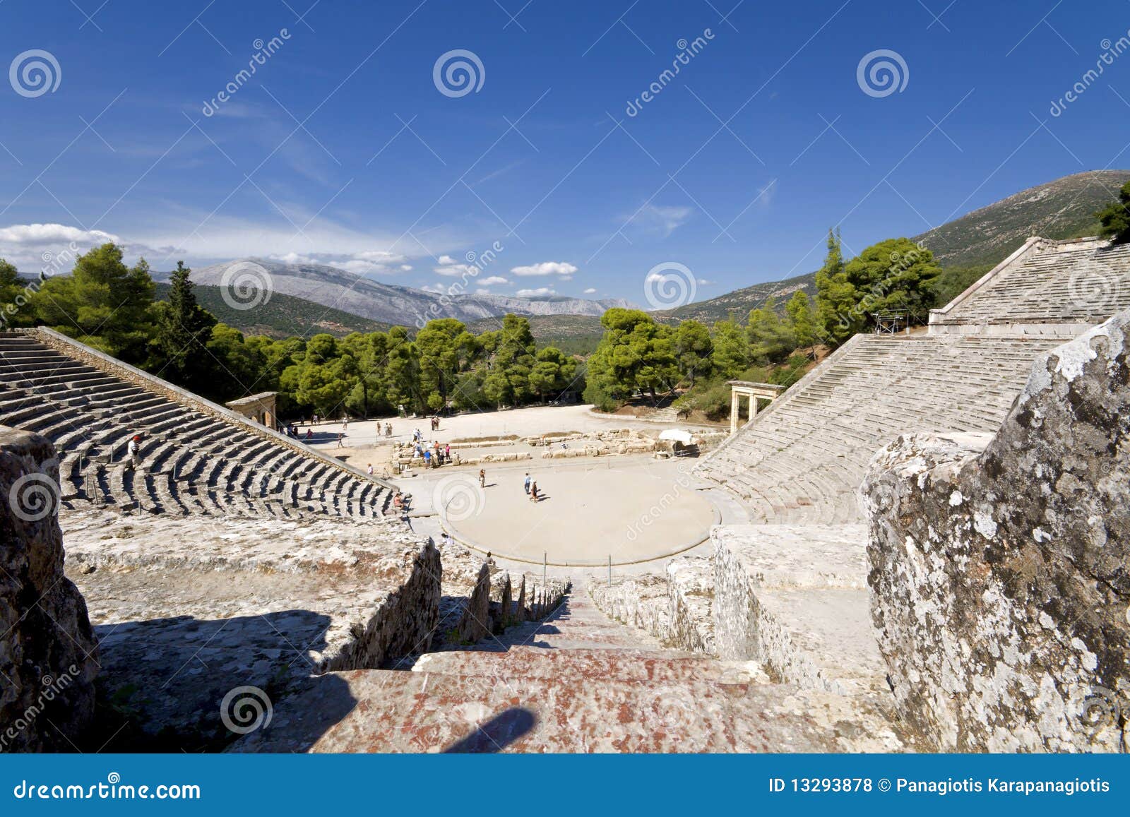 Ancient Amphitheater of Epidaurus at Greece Stock Photo - Image of ...