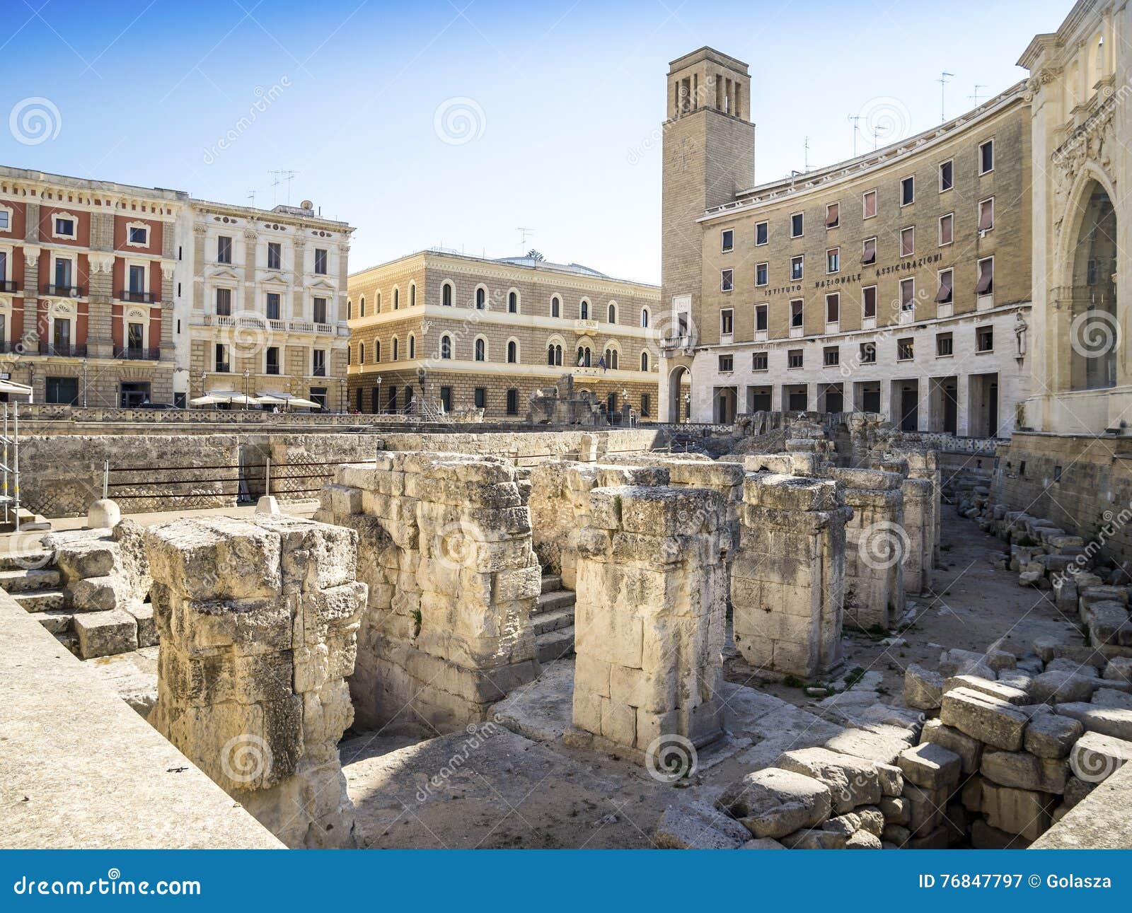 Ancient Amphitheater in Lecce, Italy Stock Image - Image of round ...