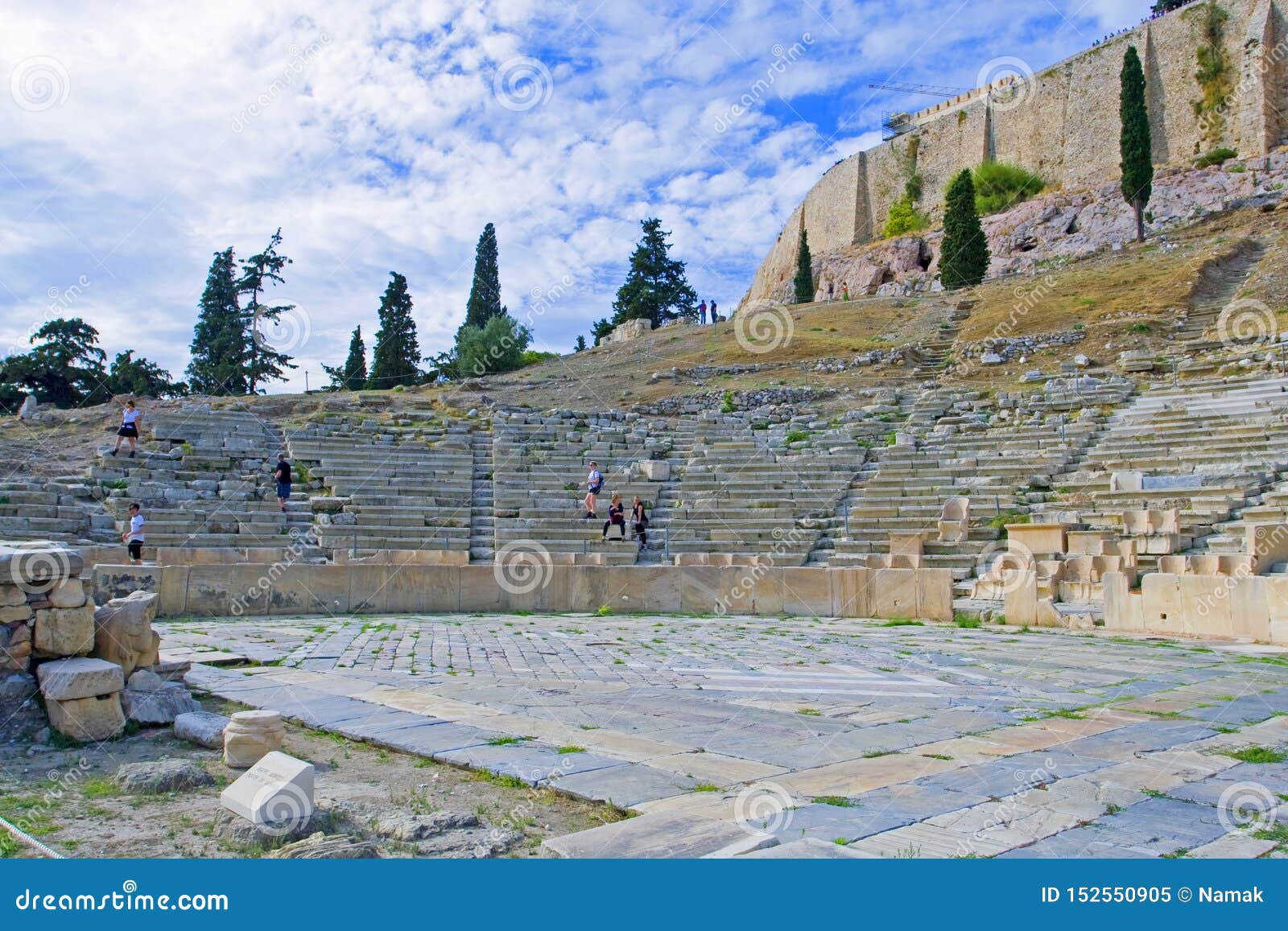 Ancient Amphitheater Odeon Herod Atticus in the Acropolis in Greece ...