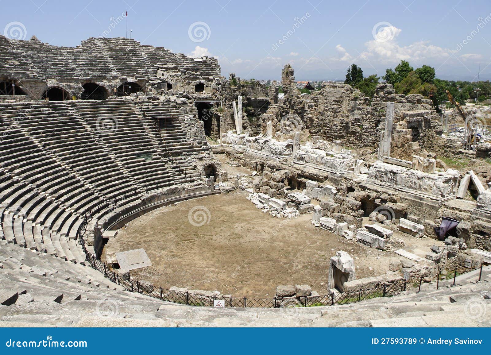 Ancient Amphitheater in Side Stock Image - Image of greek, pamphylia ...