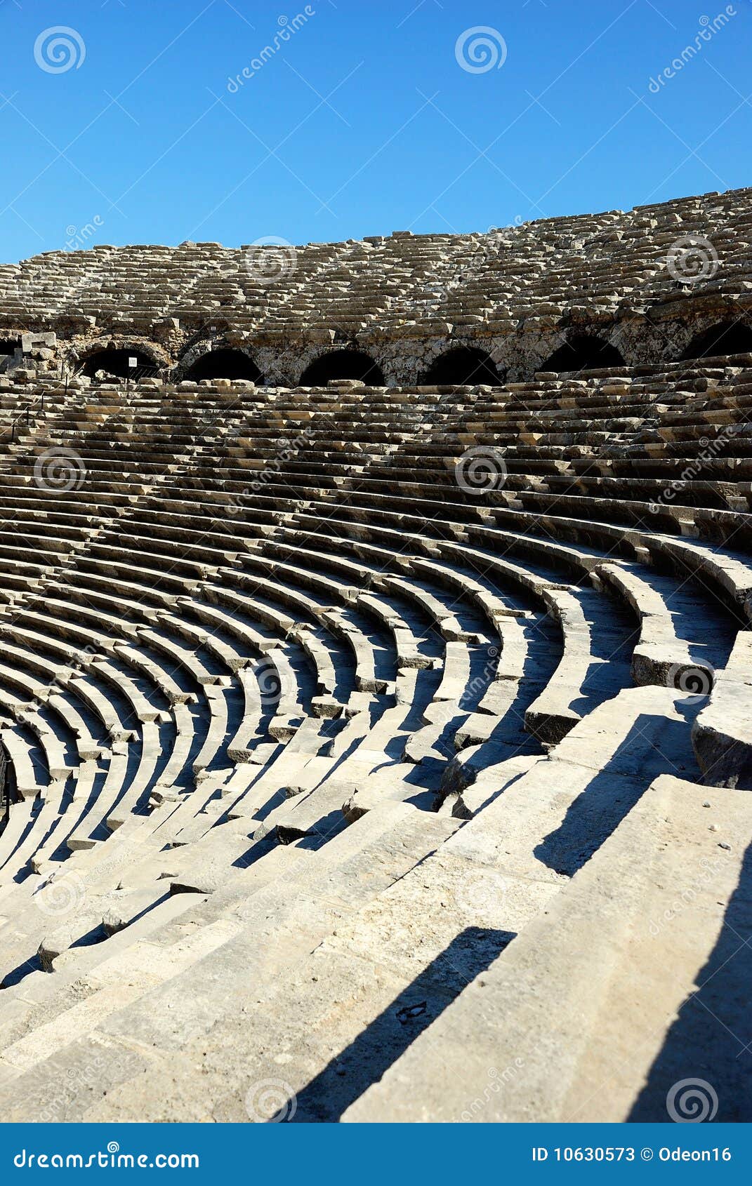 Ancient Amphitheater in Side, Turkey Stock Image - Image of stairs ...