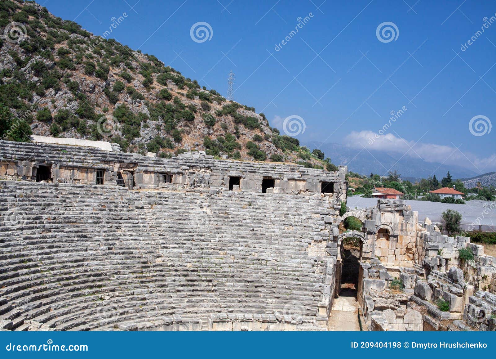 Ancient Amphitheater with Stone Steps in Myra, Turkey Stock Photo ...