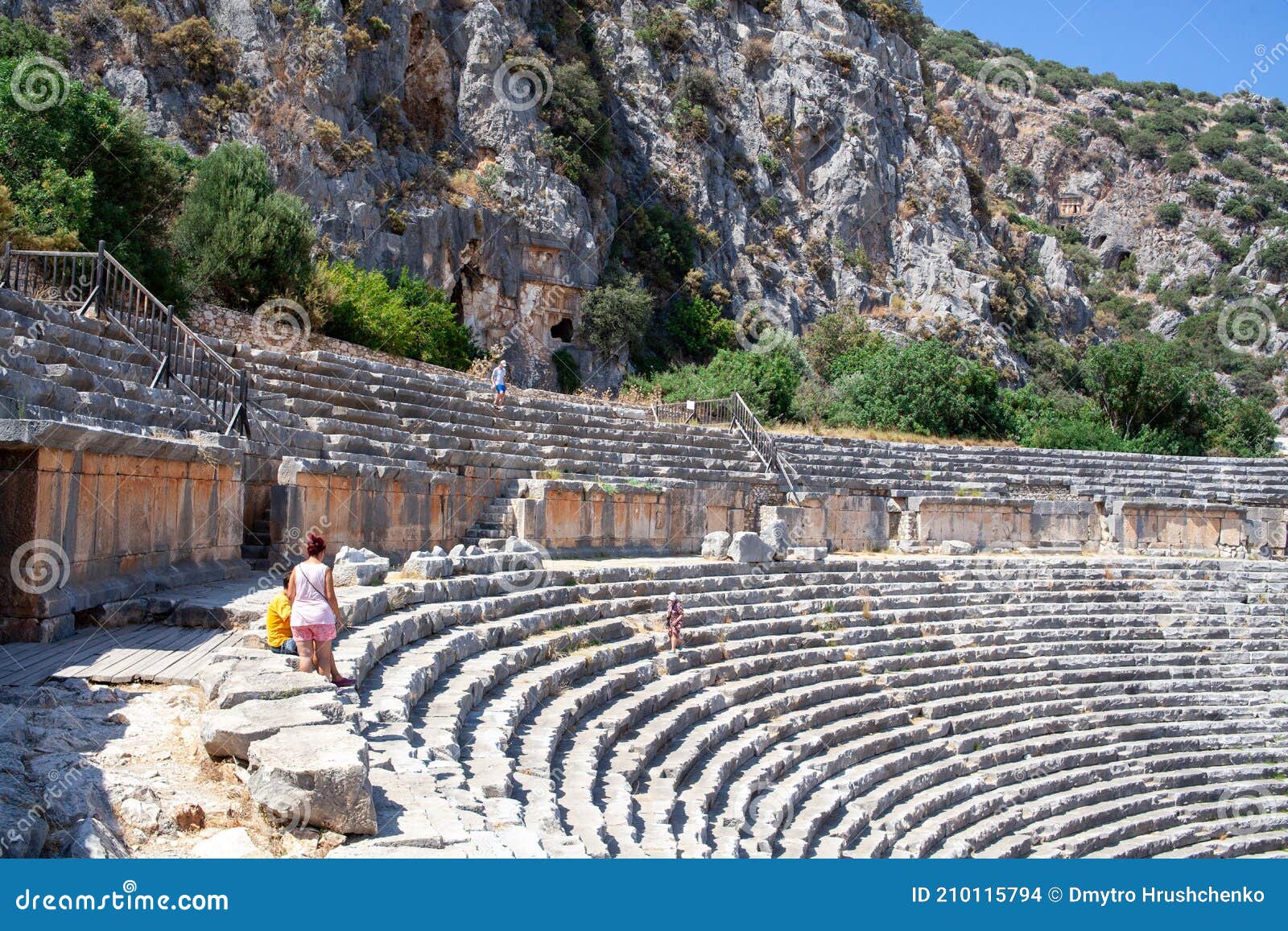 Ancient Amphitheater with Stone Steps in Myra, Turkey Editorial Stock ...