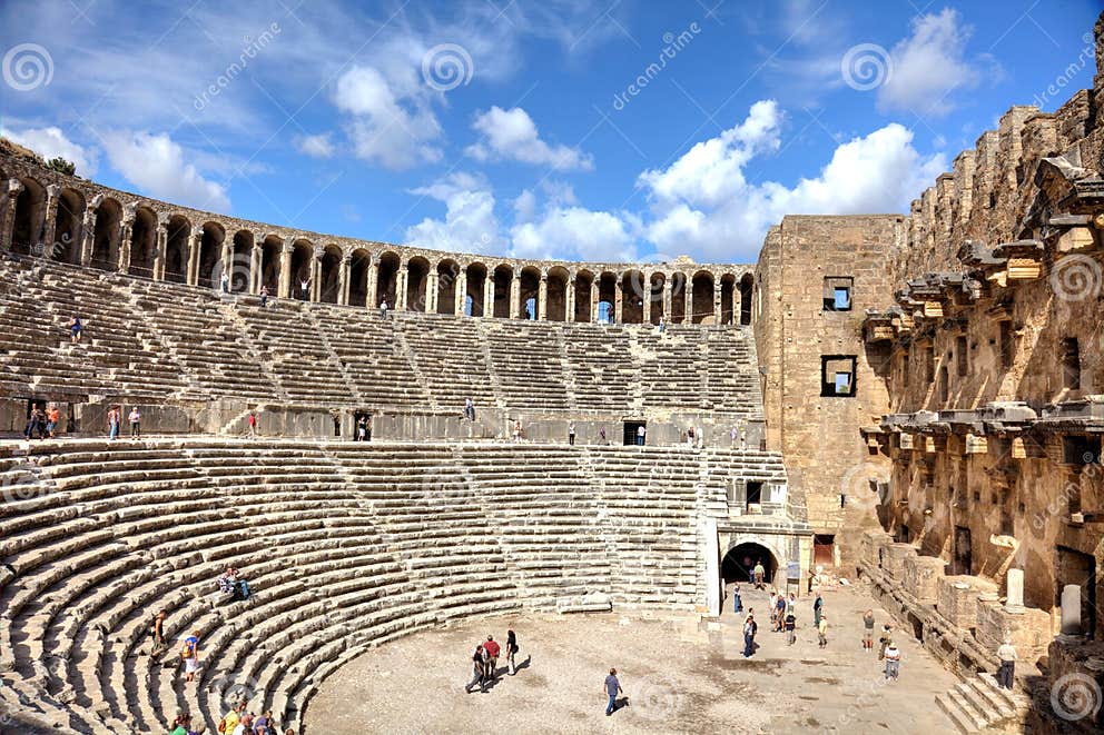 Ancient amphitheatre editorial stock image. Image of turkey - 20436609