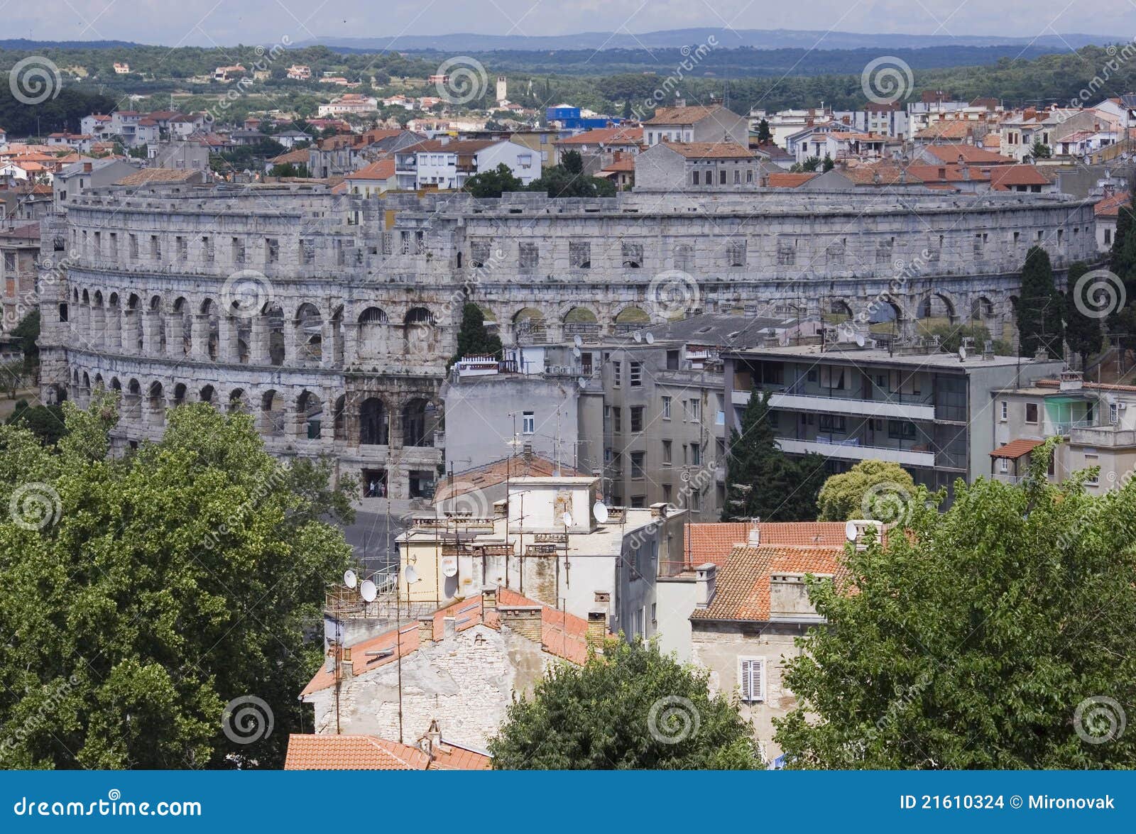 Ancient Amphitheatre On The Slope Royalty-Free Stock Image ...