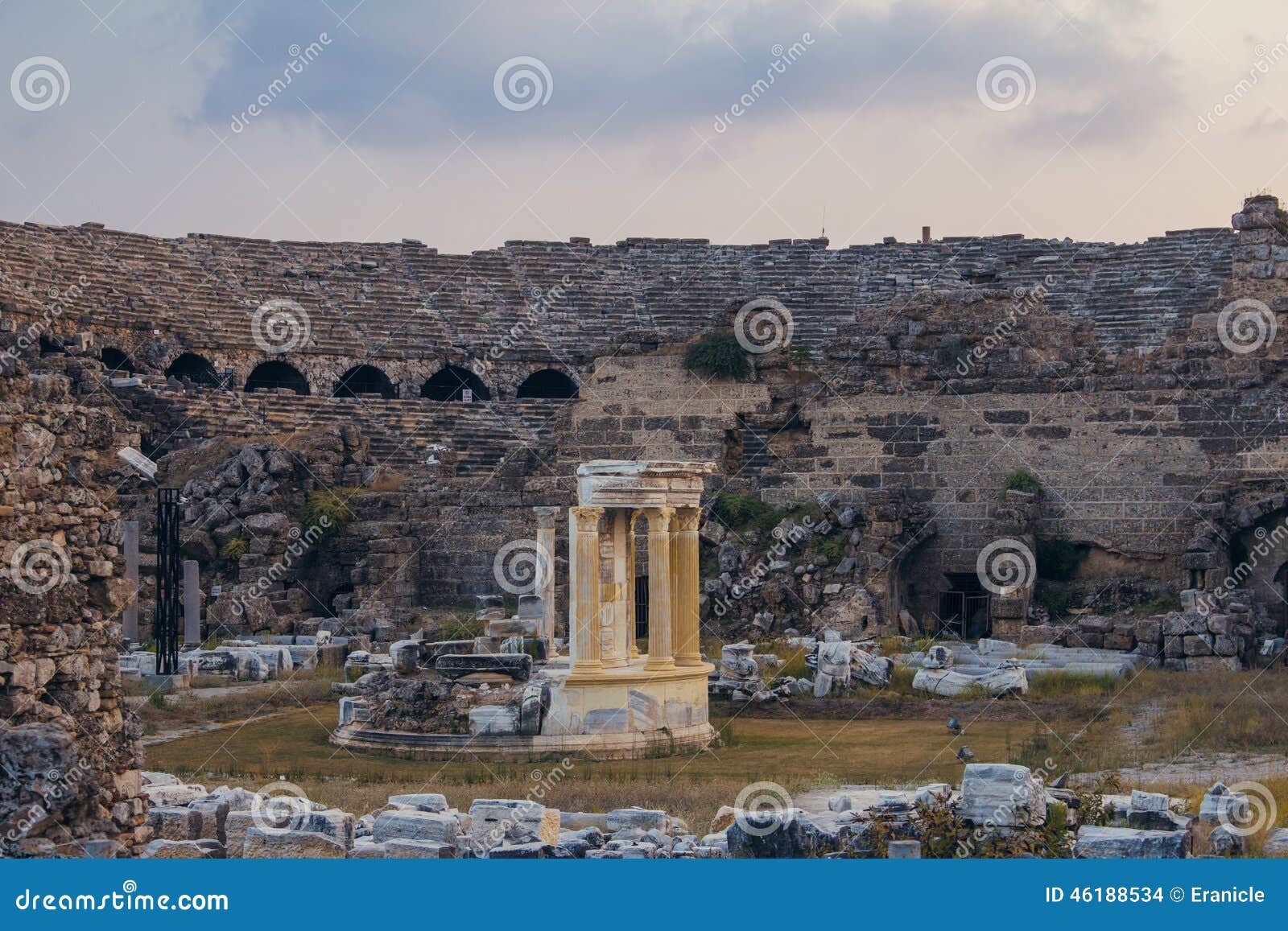 Ancient amphitheatre stock photo. Image of colonnade - 46188534
