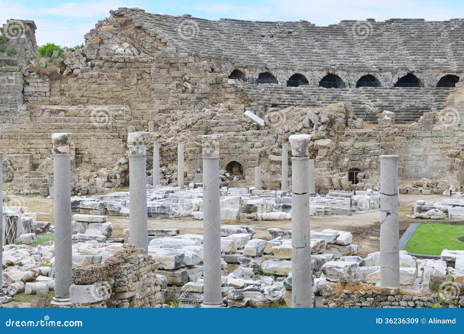 Ancient amphitheatre stock image. Image of mountains - 36236309
