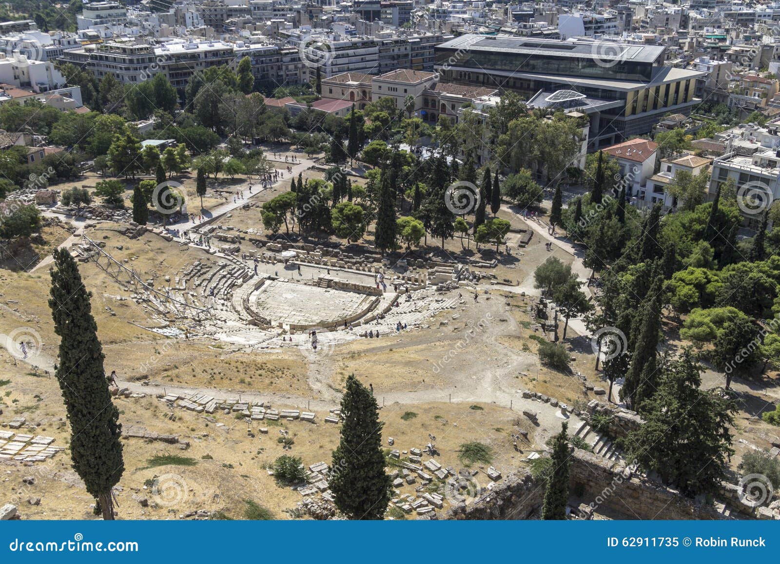 Ancient Amphitheatre View from Acropolis Hill Stock Image - Image of ...
