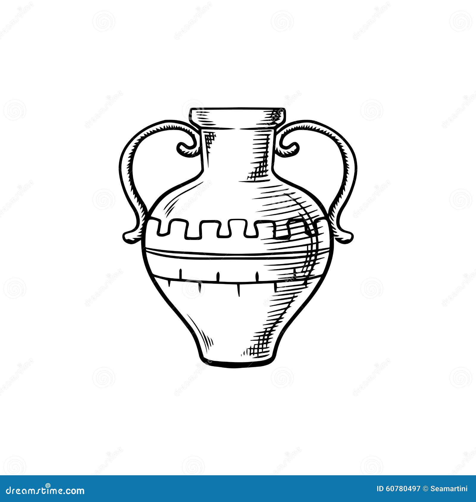 Ancient Amphora Icon Sketch Stock Vector - Illustration of egyptian ...