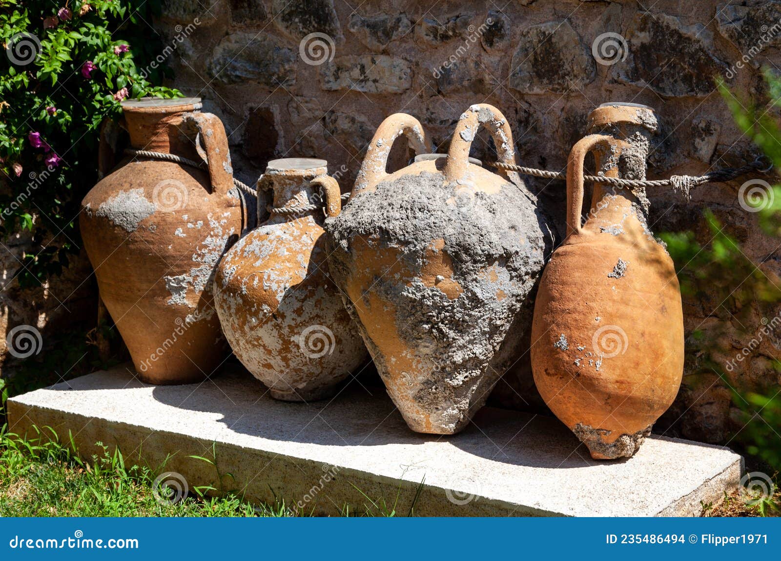 Ancient Amphorae Raised from the Seabed Stock Photo - Image of ...