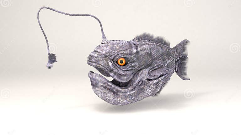 Ancient Angler Fish-Dinosaur Stock Illustration - Illustration of ...