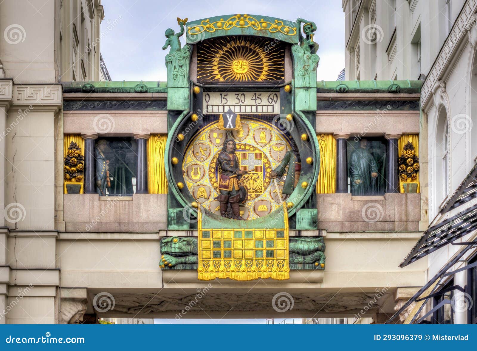 Ancient Anker Clock (Ankeruhr) On Hoher Markt Square In Vienna ...