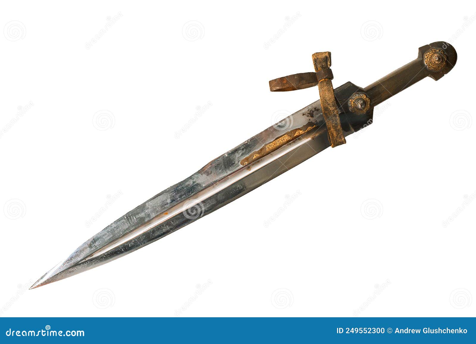 Ancient Antique Dagger on a White Background, Isolated Image Stock ...